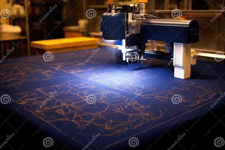 Laser Machine for Denim Patterns Stock Illustration - Illustration of ...