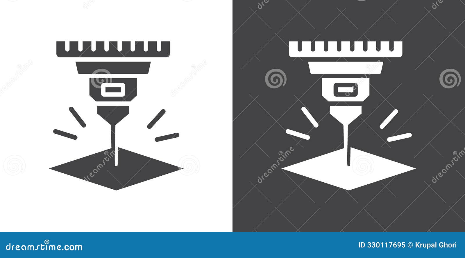 Laser Machine Icon Thin Line Illustration Set Stock Illustration ...
