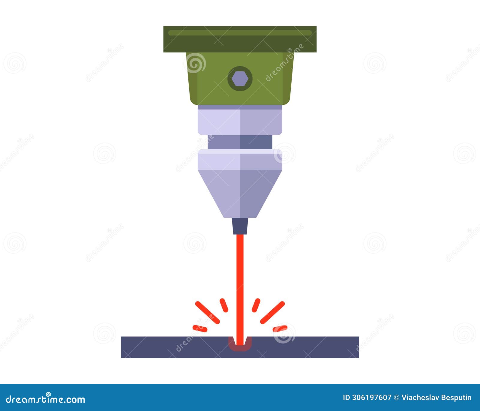 Laser machine for metal. stock illustration. Illustration of technology ...