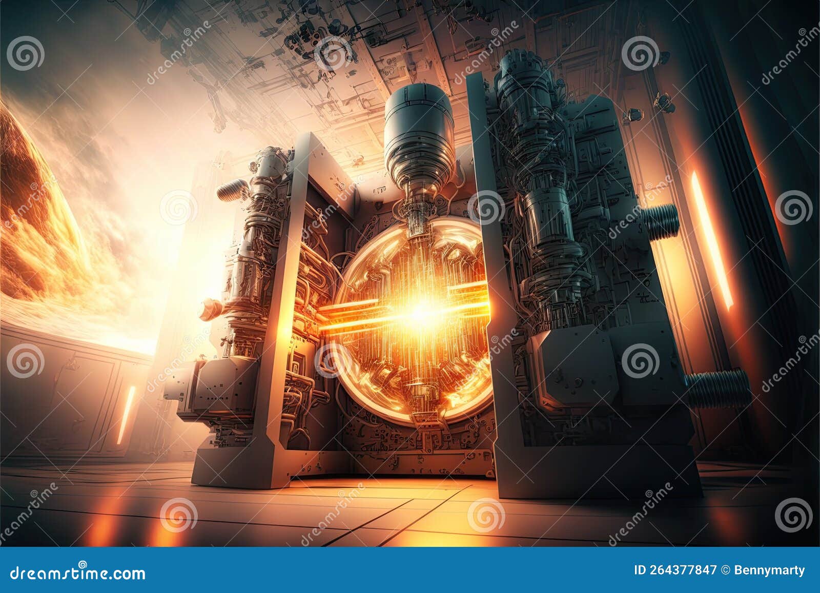 Laser Machine for Nuclear Fusion Stock Illustration - Illustration of ...