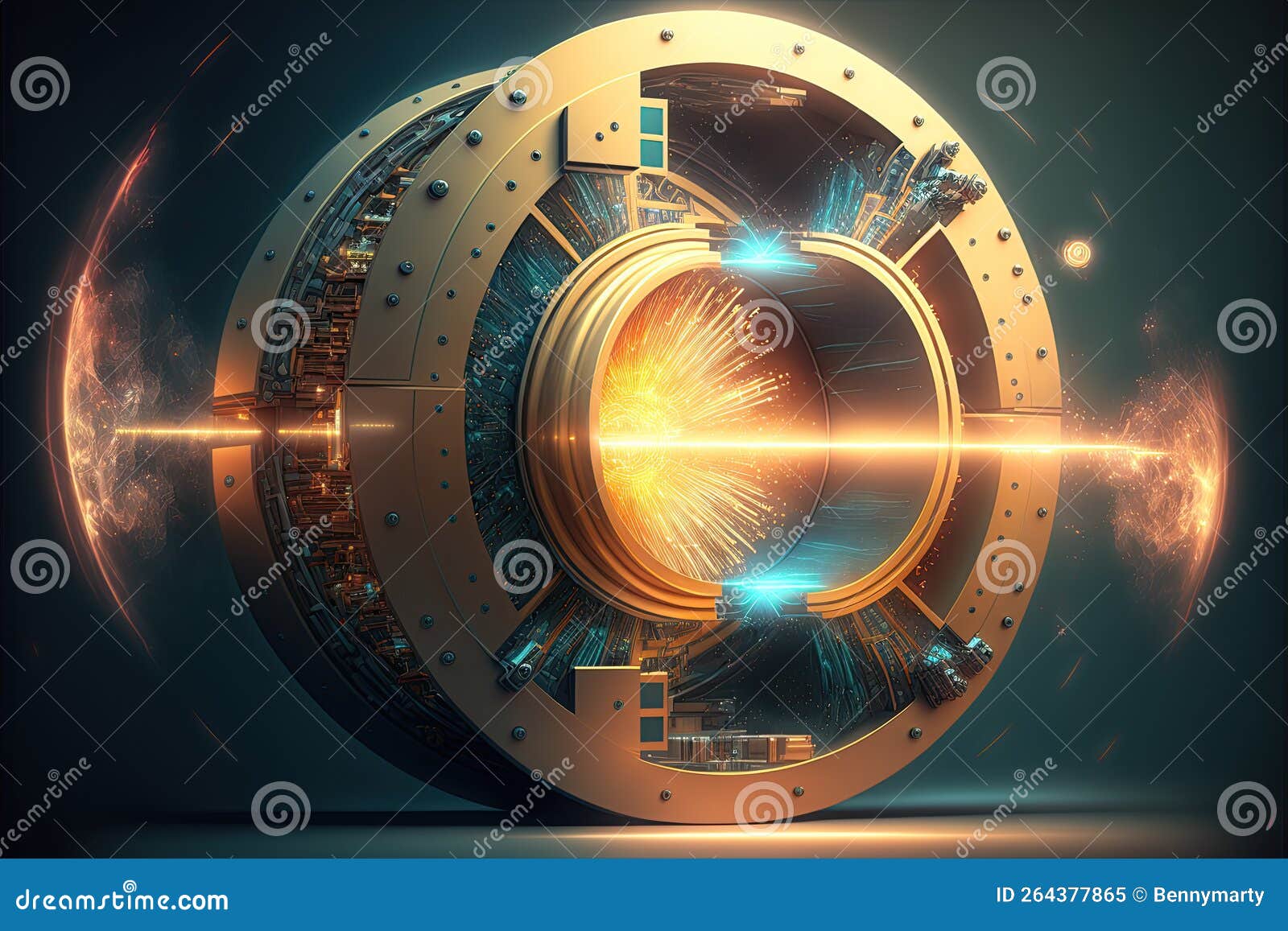 Laser Machine for Nuclear Fusion Stock Illustration - Illustration of ...