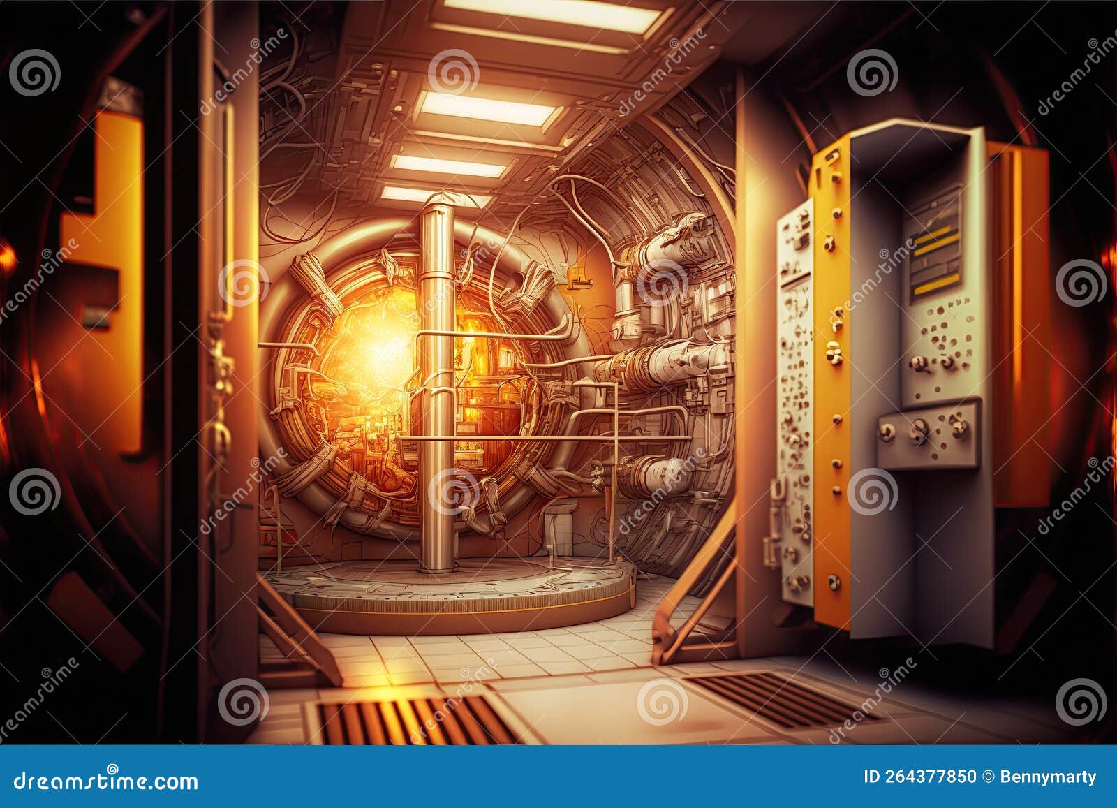 Laser Machine for Nuclear Fusion Stock Illustration - Illustration of ...