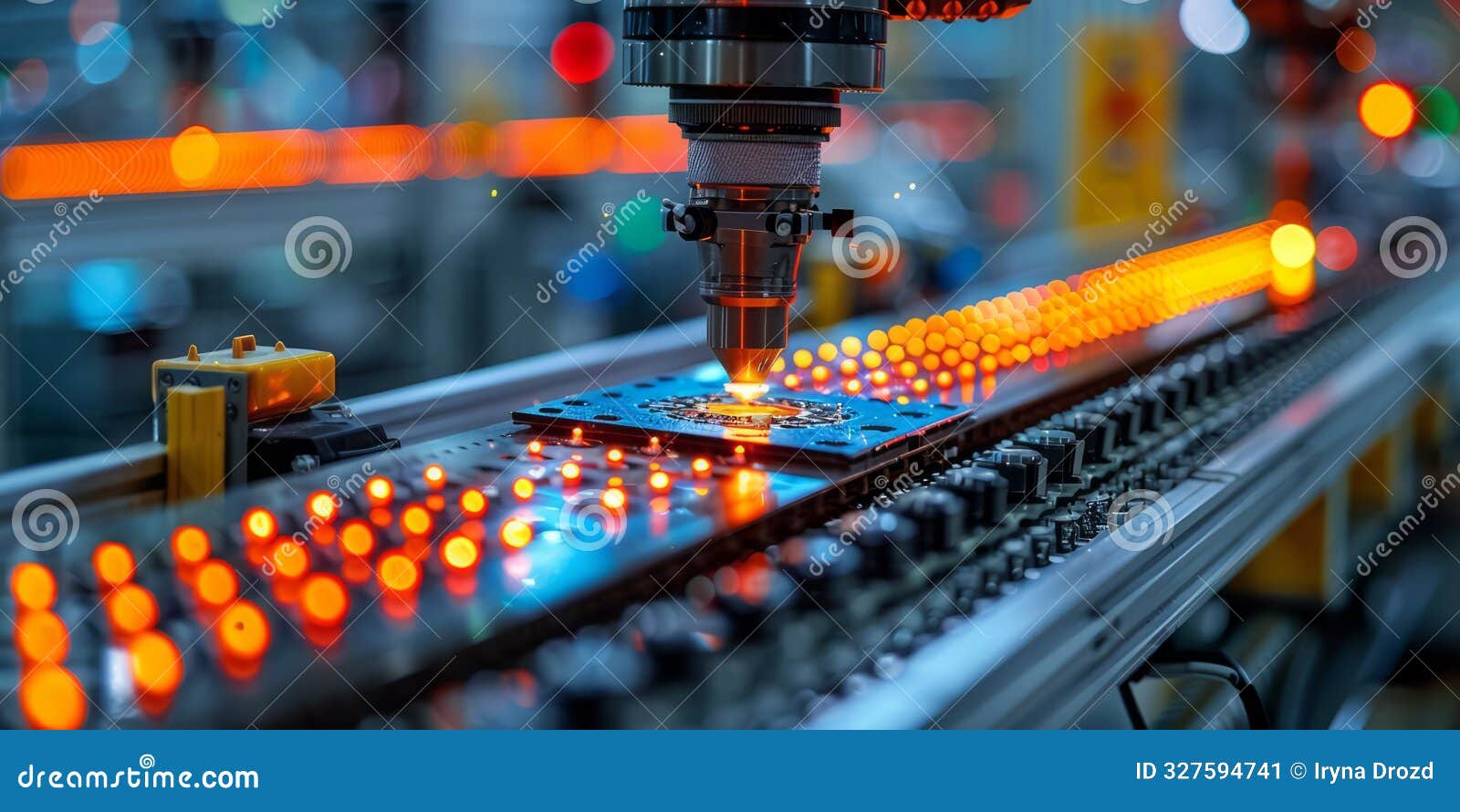 Laser Machine Working on Electronic Circuit Board in a Factory Stock ...
