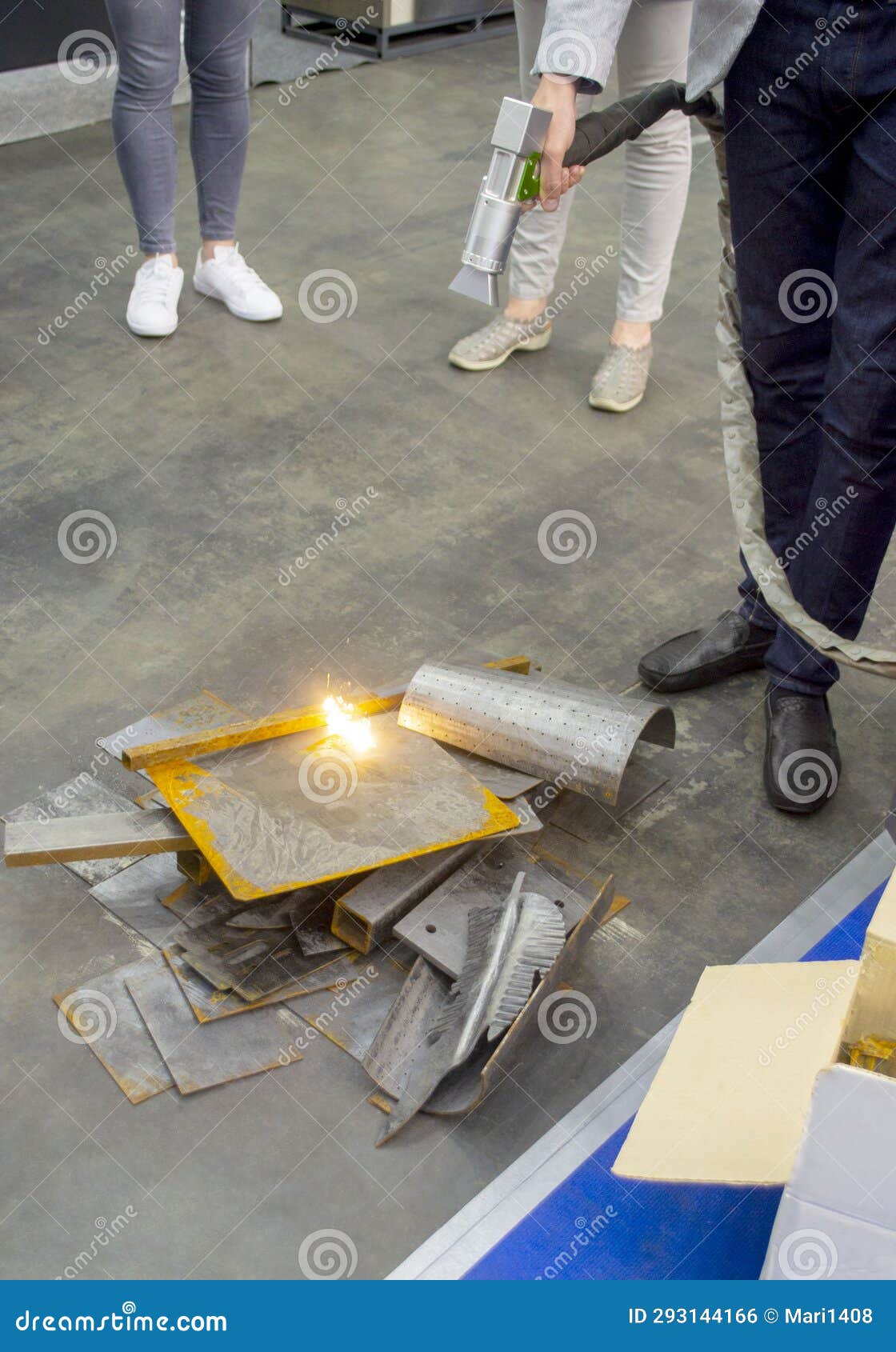 Laser Metal Cleaning. Man Using Laser Metal Cleaning Machine Clean ...