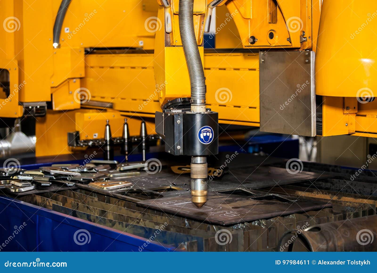 Laser metal sheet machine stock image. Image of manufacturing - 97984611