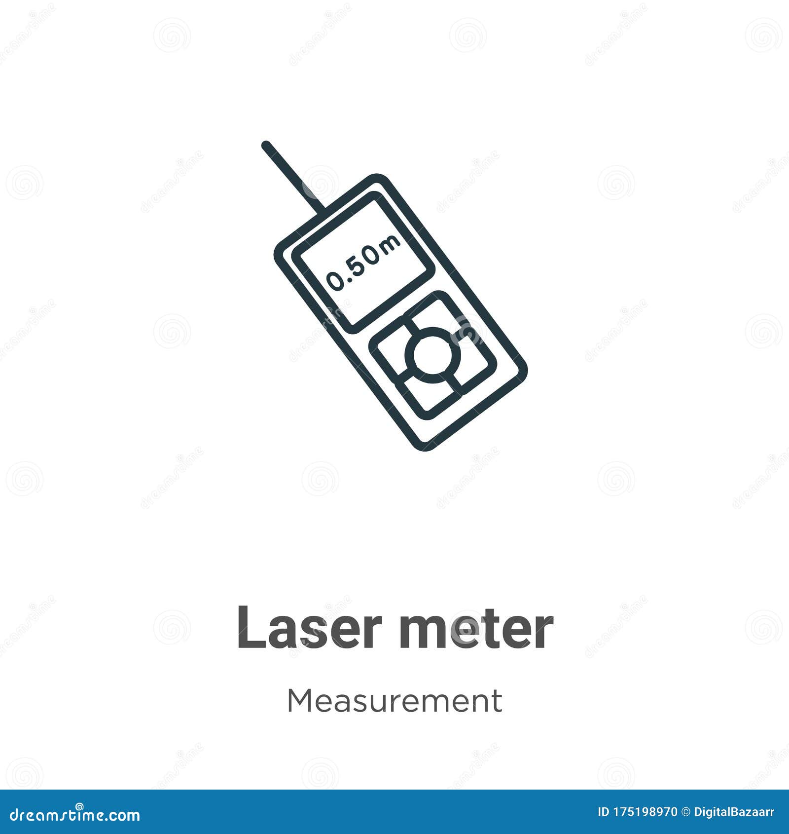 Laser Meter Outline Vector Icon. Thin Line Black Laser Meter Icon, Flat ...