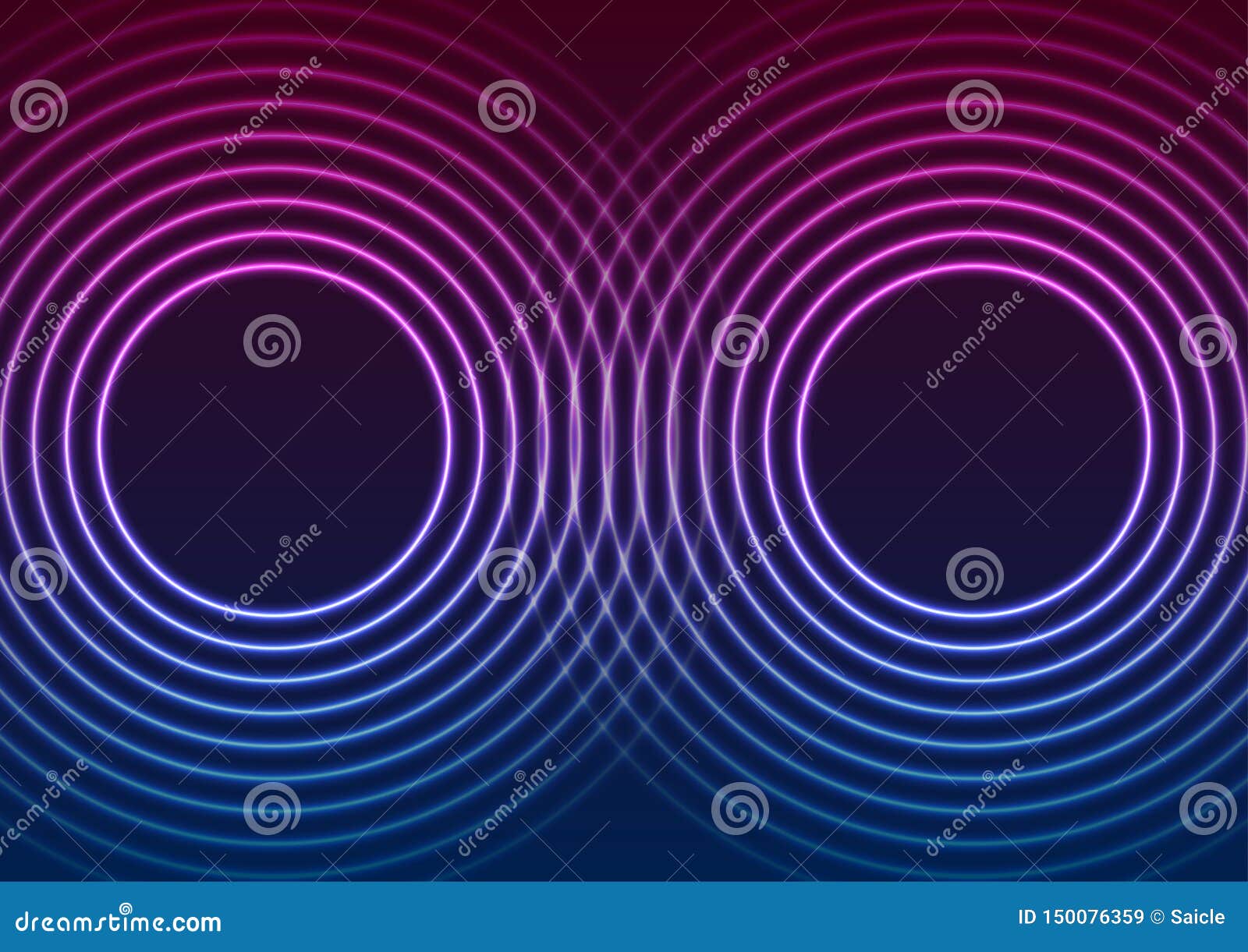 Laser Neon Circle Rings Abstract Tech Background Stock Vector ...