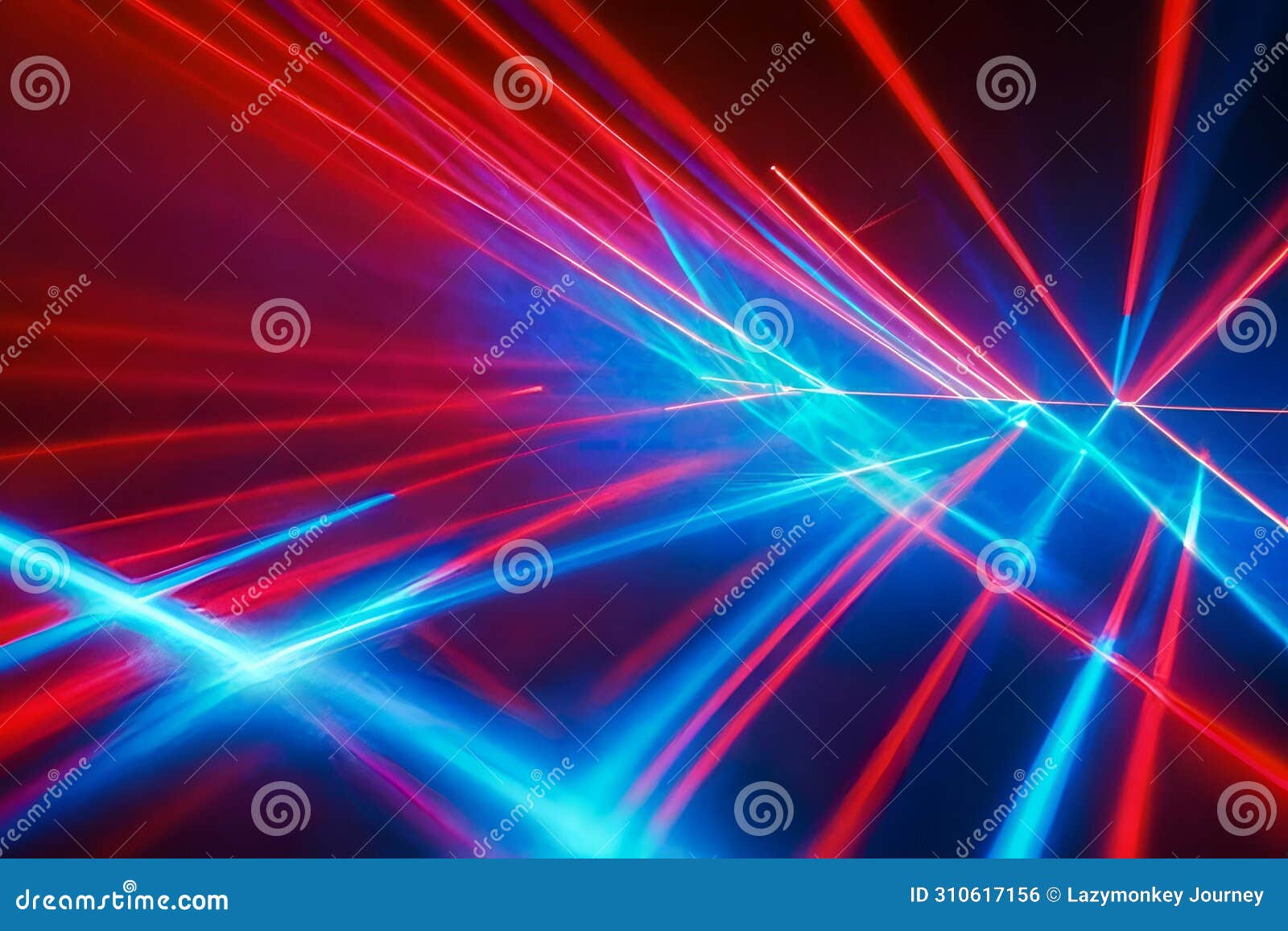Laser Neon Red and Blue Light Rays Flash and Glow Stock Illustration ...
