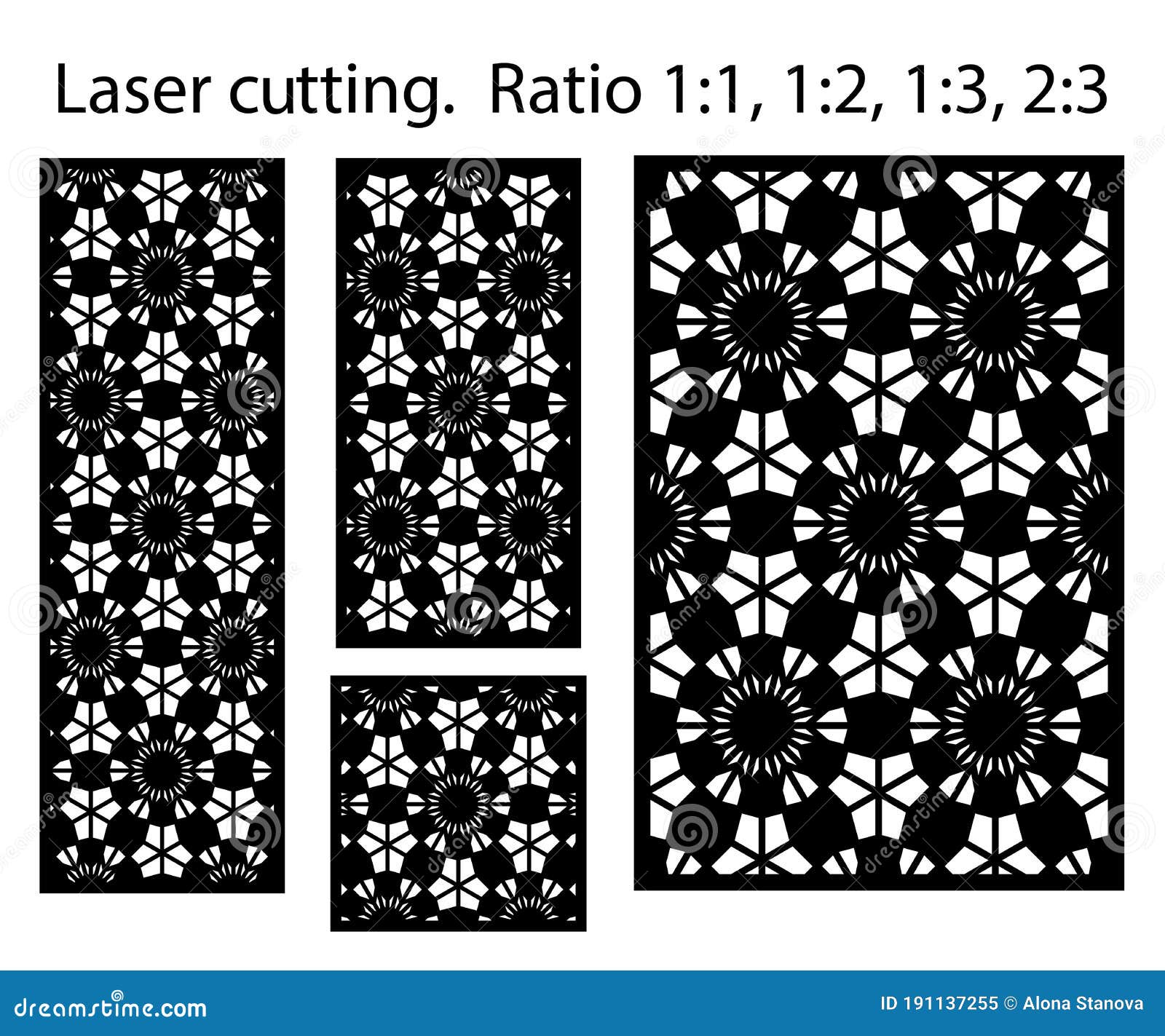 Laser Pattern. Set of Decorative Vector Panels for Laser Cutting Stock ...
