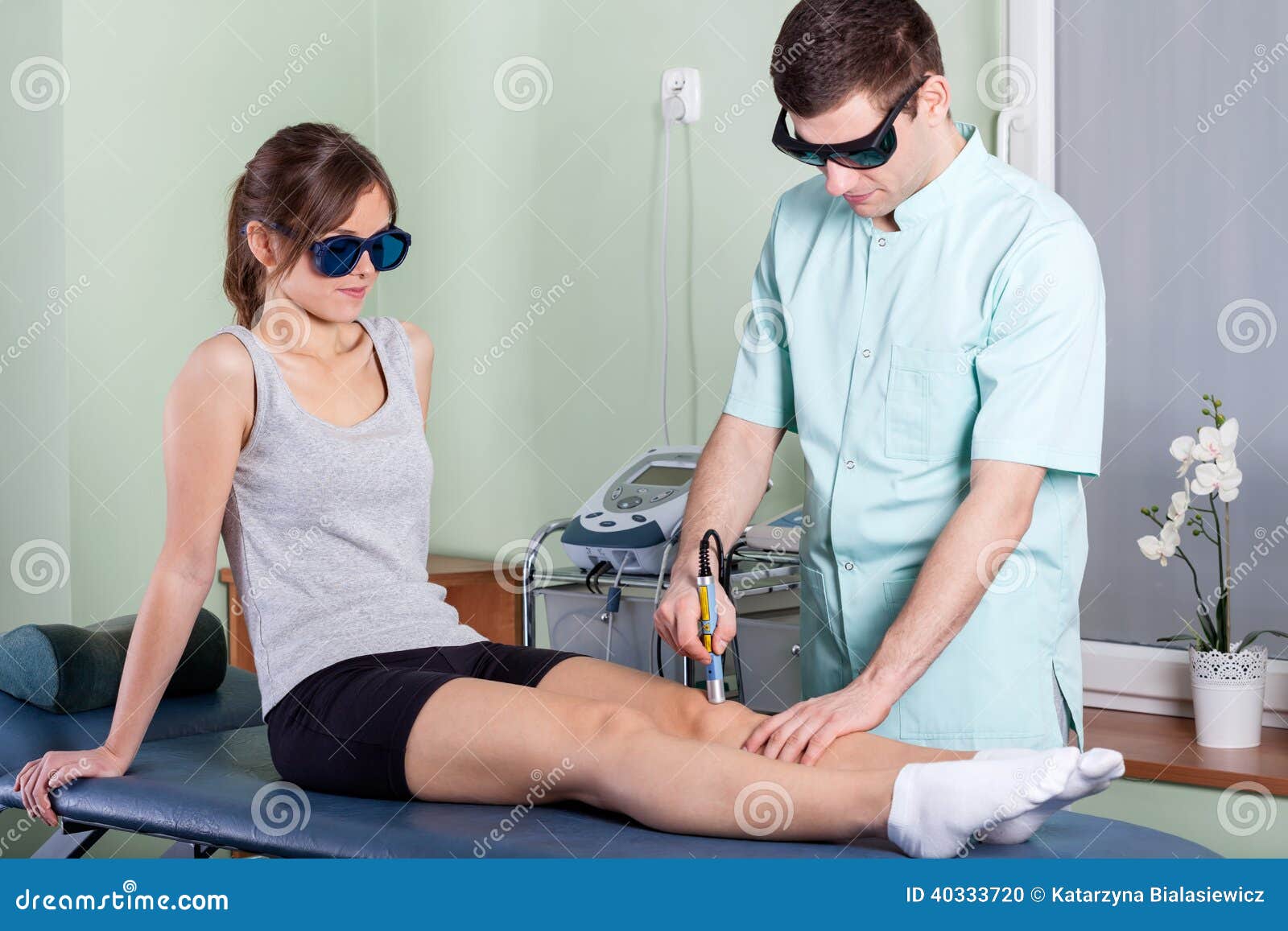 Laser physiotherapy stock photo. Image of physical, apparatus - 40333720