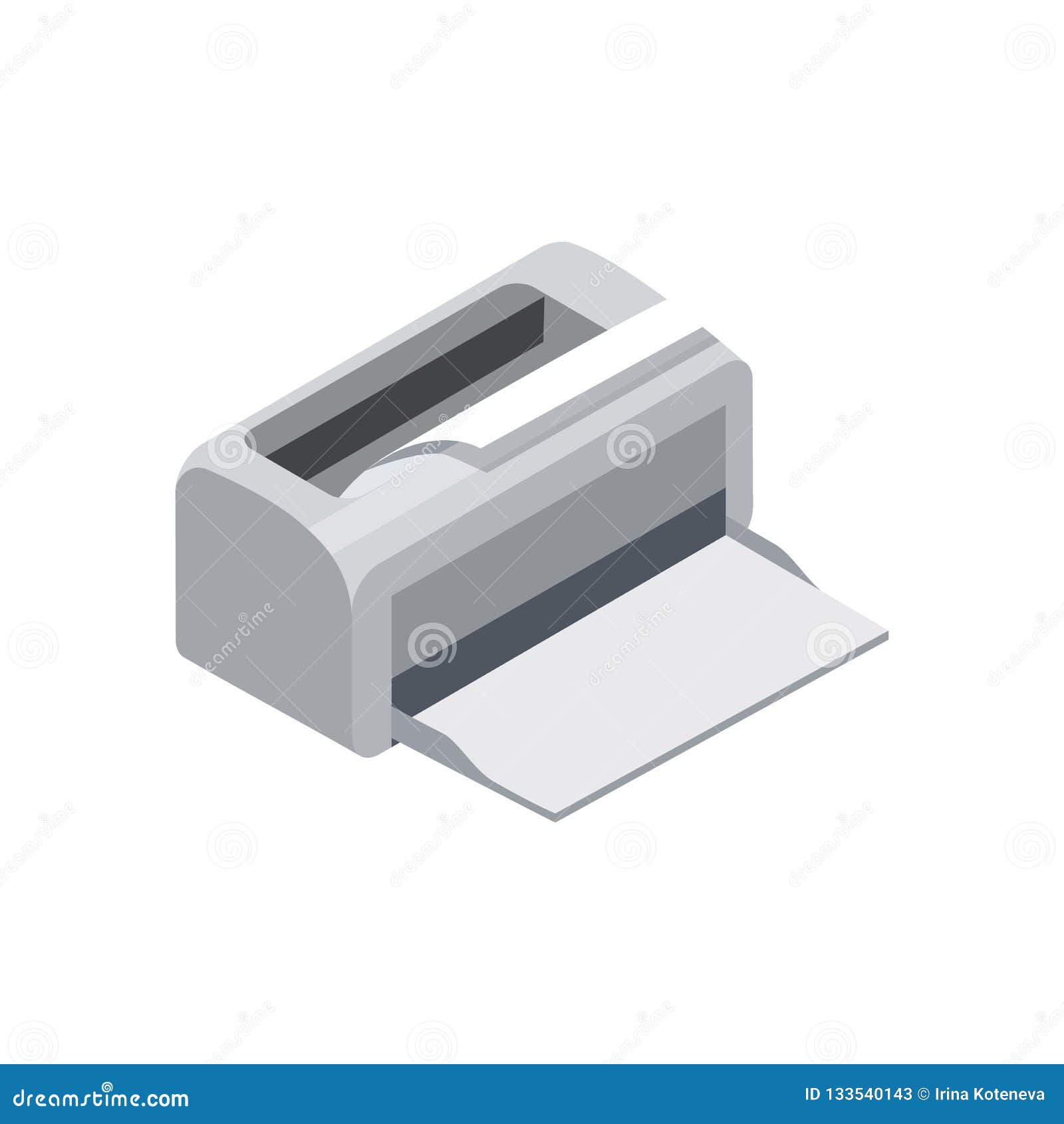 Laser Printer Isometric 3D Icon Stock Illustration - Illustration of ...