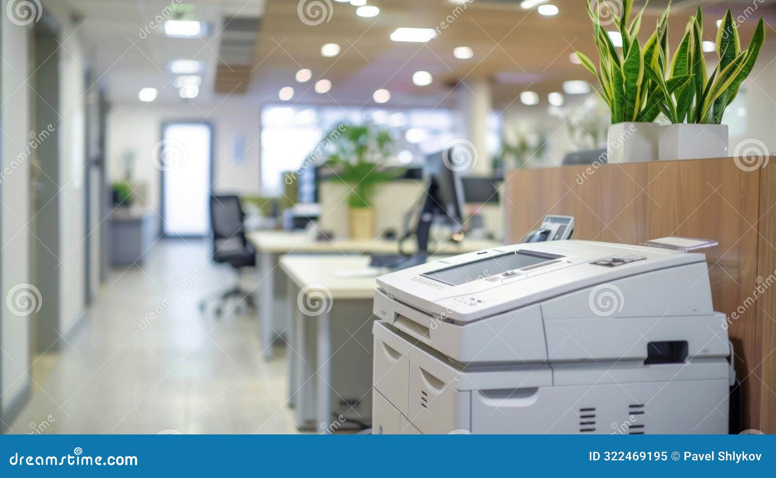 Laser Printer in Modern Office Interior Stock Image - Image of ...