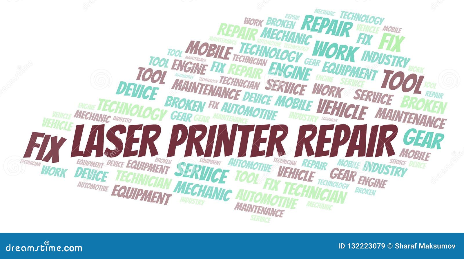 Laser Printer Repair Word Cloud Stock Illustration - Illustration of ...