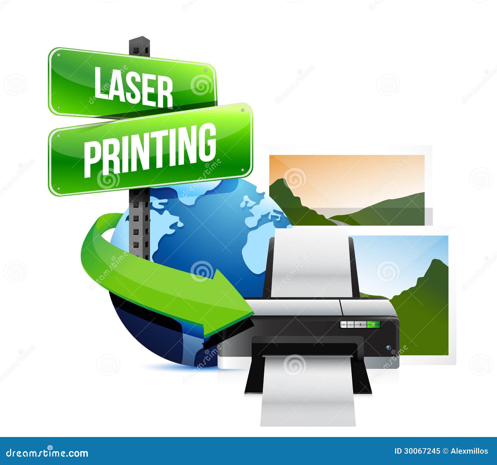 Laser Printing Concept Illustration Stock Illustration - Illustration ...