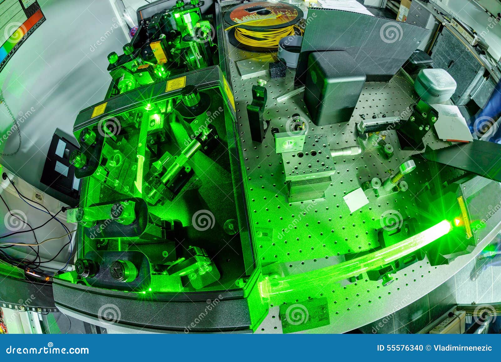Laser in a Quantum Optics Lab. Stock Photo - Image of physics ...