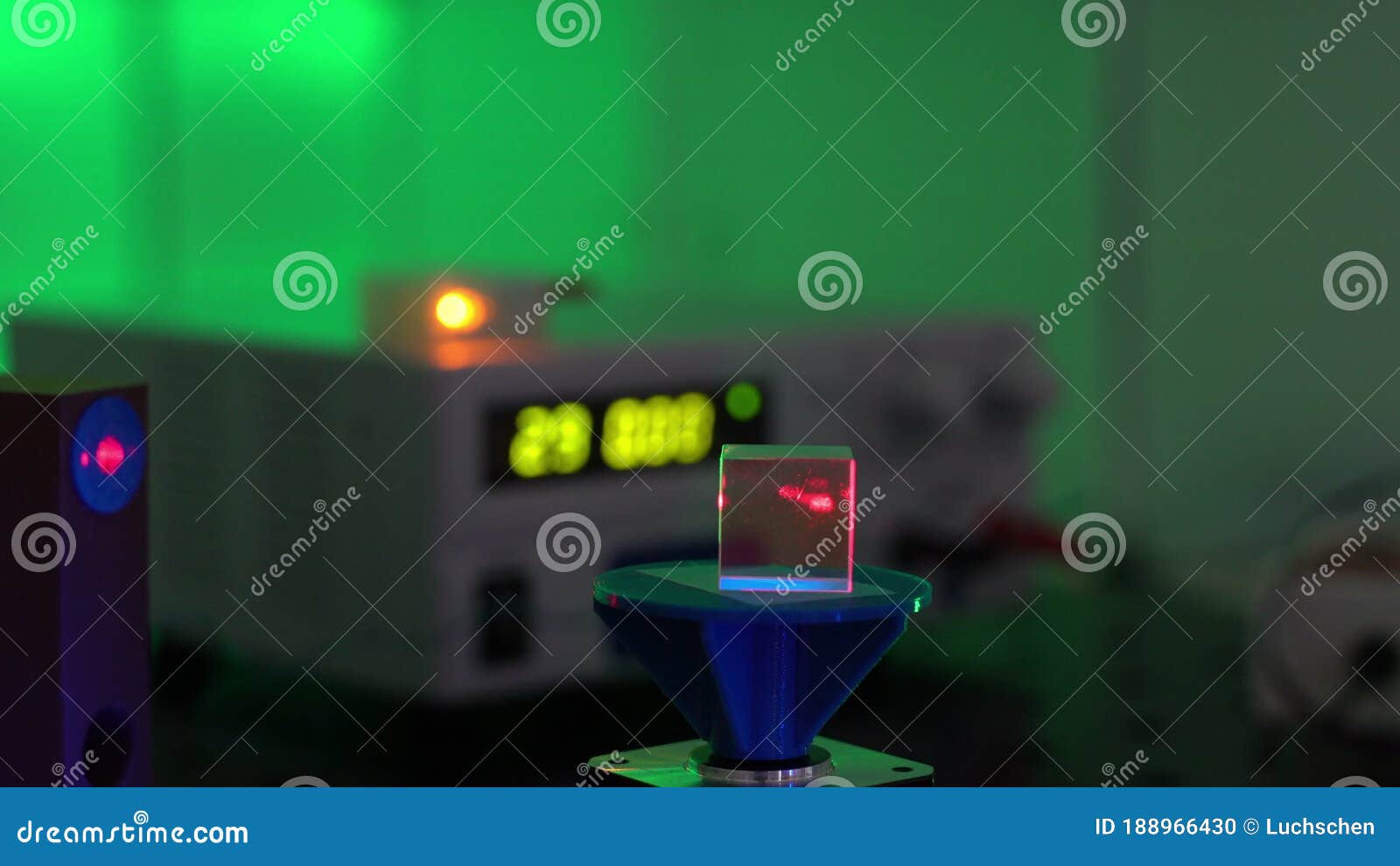Laser in a Quantum Optics Lab. Semiconductor Laser on Optical Table in ...