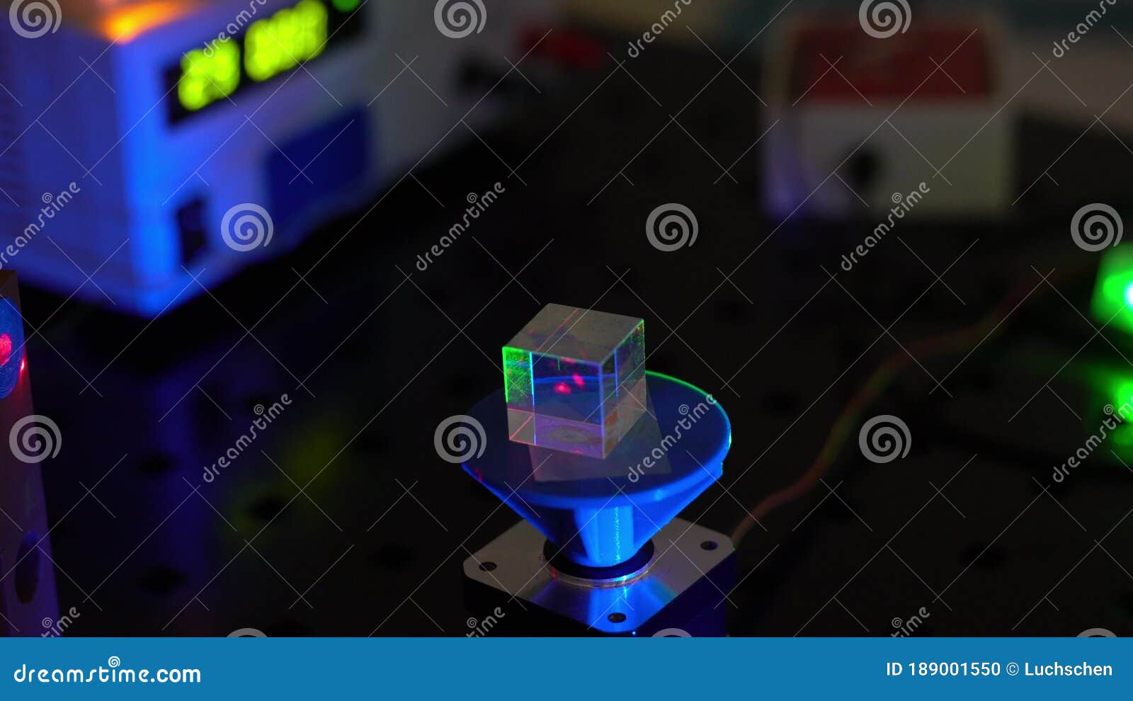 Laser in a Quantum Optics Lab. Semiconductor Laser on Optical Table in ...
