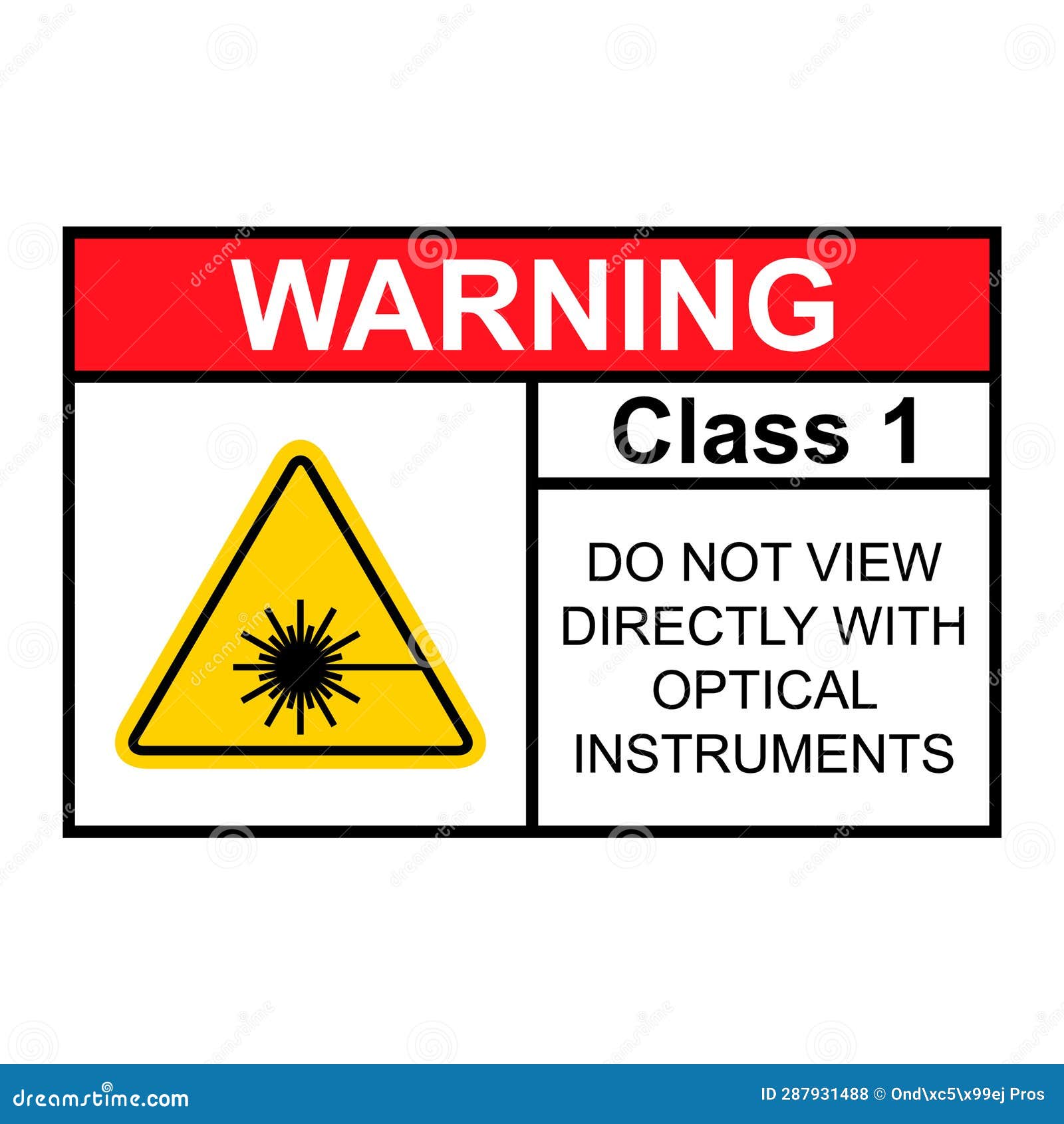 Laser Radiation Danger Class 1 Label Icon, Safety Information Symbol ...
