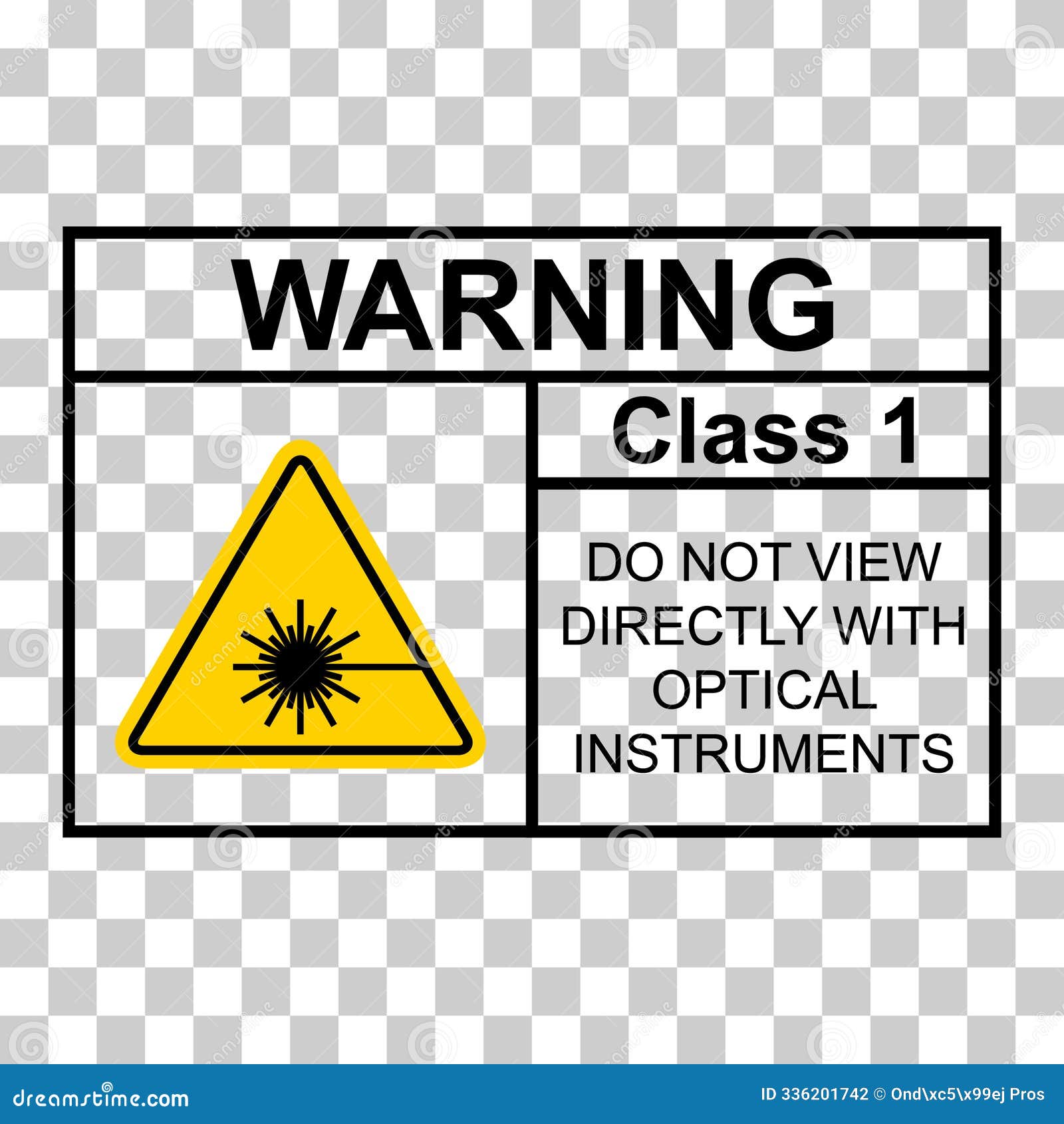 Laser Radiation Danger Class 1 Label Icon, Safety Information Symbol ...
