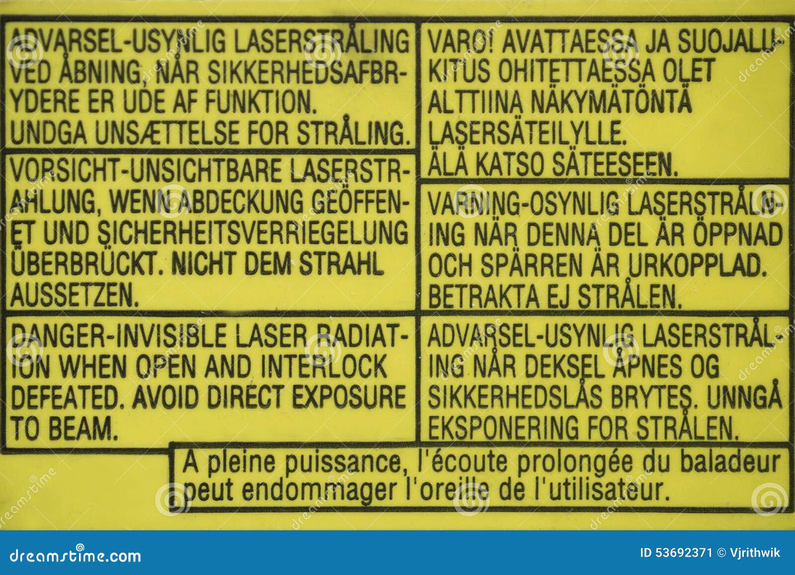 Laser Radiation Hazard Safety Danger Warning Text Sign Sticker Label ...