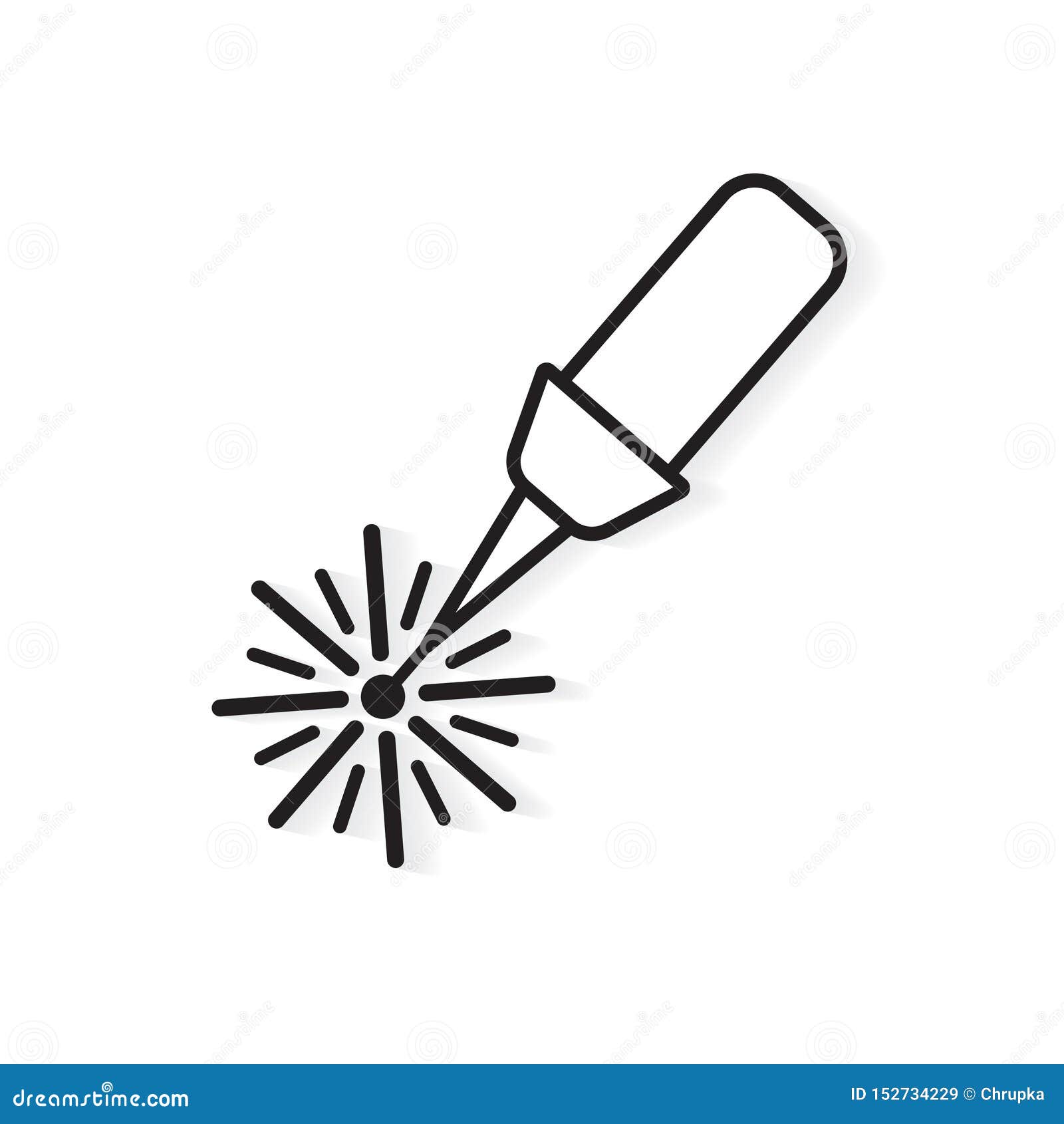 Laser ray icon stock vector. Illustration of machine - 152734229