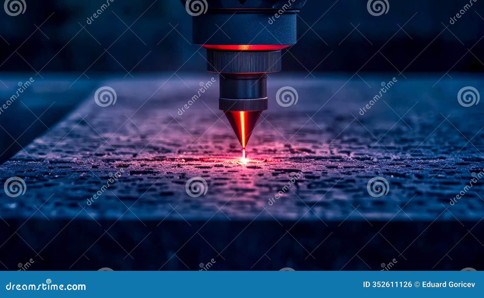 Laser Scanner Engraving Metal Surface in Manufacturing Process Stock ...