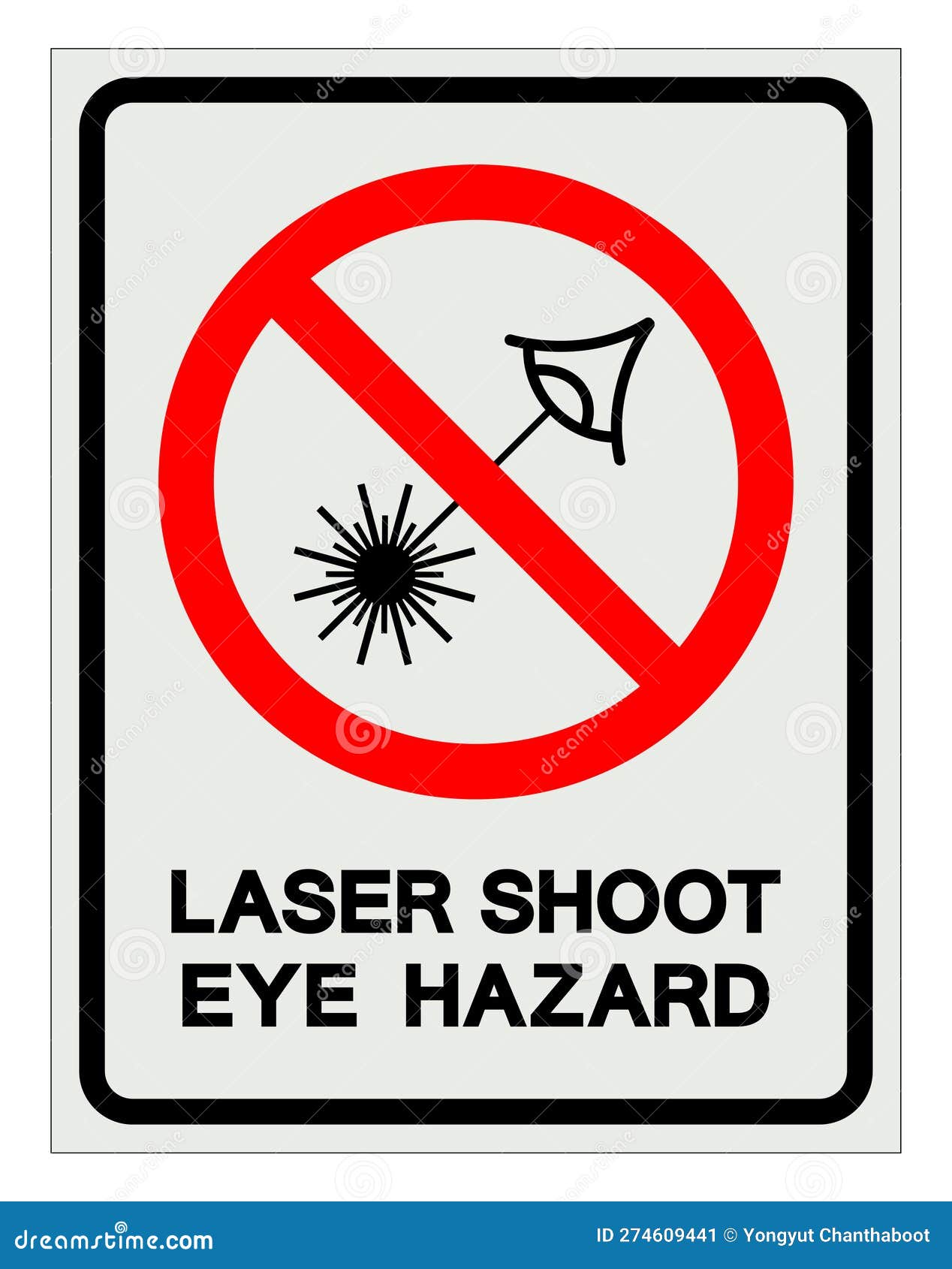 Laser Shoot Eye Hazard Symbol Sign ,Vector Illustration, Isolate on ...