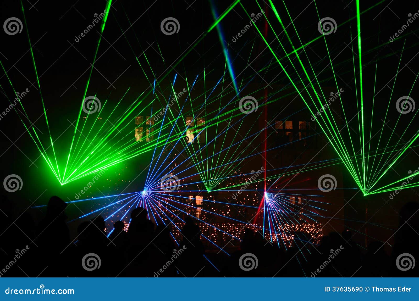 Laser show stock photo. Image of circle, electricity - 37635690