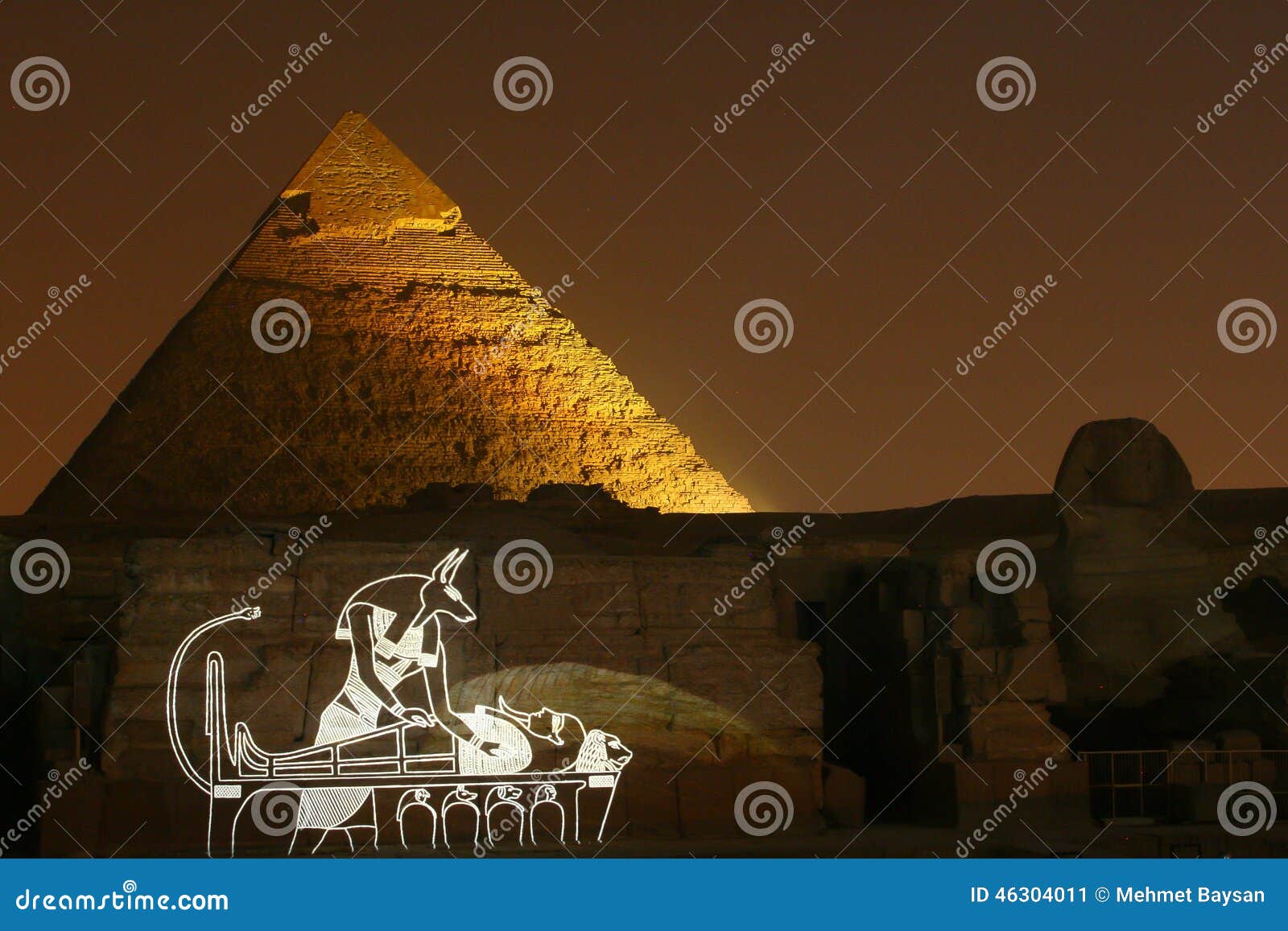 Laser show at Pyramids stock image. Image of egyptian - 46304011