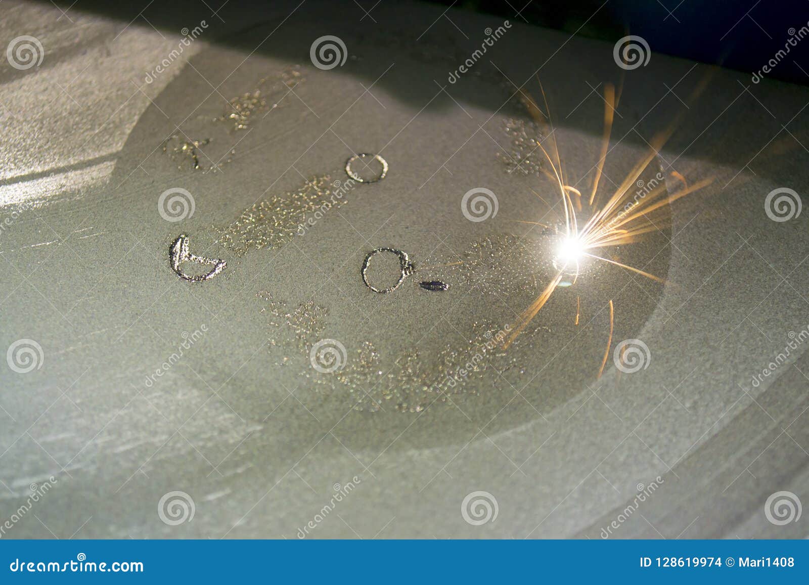 Laser Sintering Machine for Metal. 3D Printer Printing Metal. Stock ...