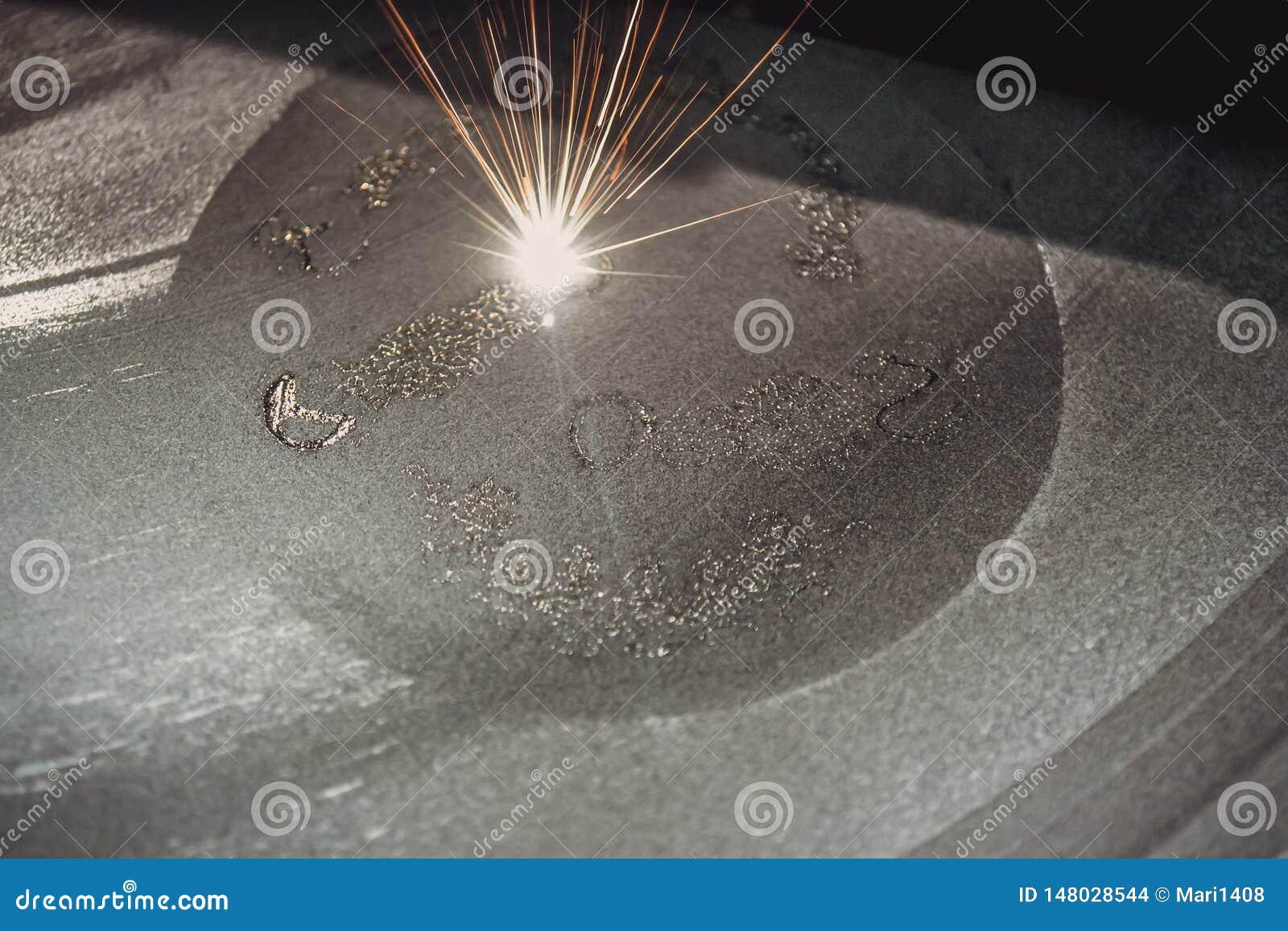 Laser Sintering Machine for Metal. 3D Printer Printing Metal. Stock ...