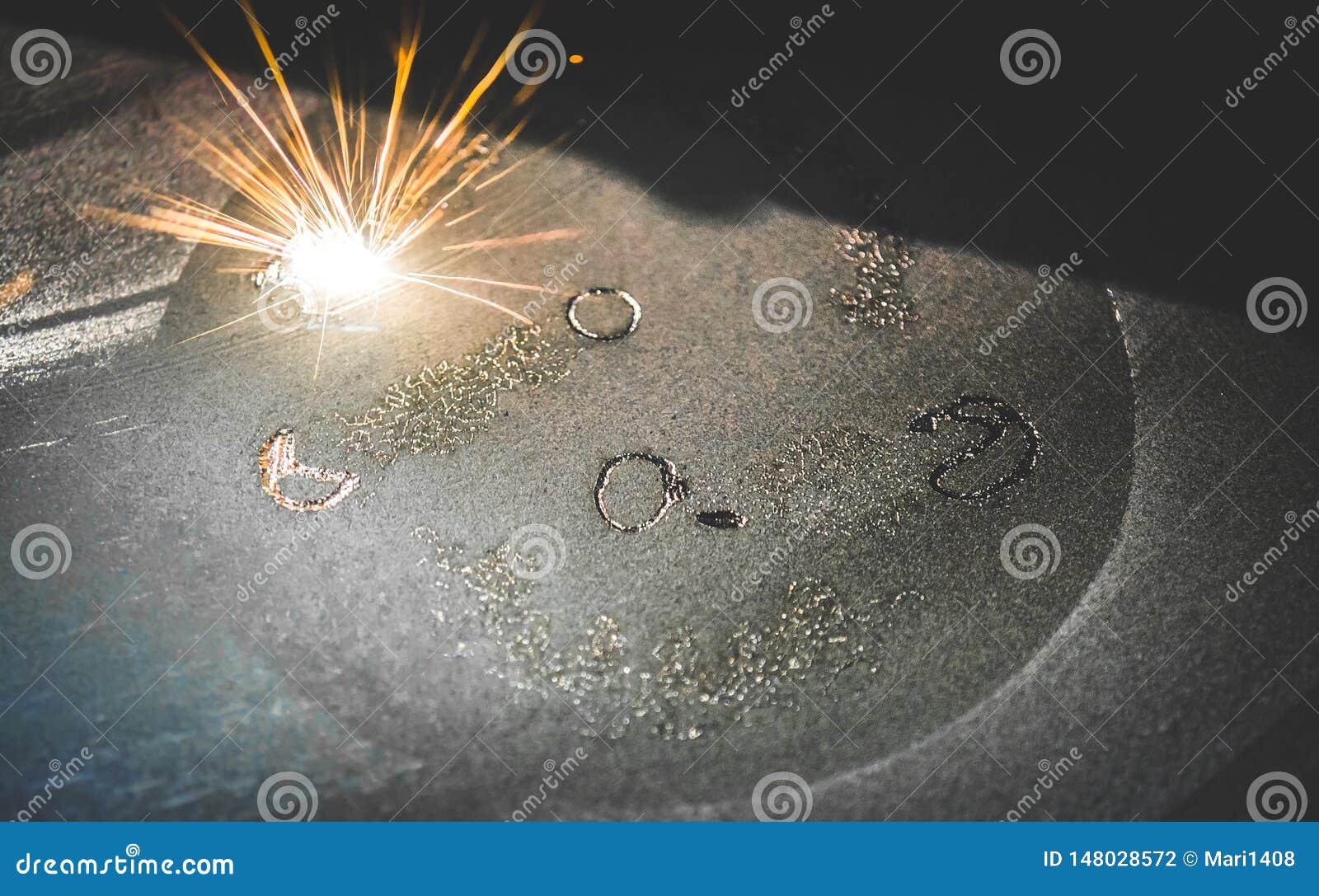 Laser Sintering Machine for Metal. 3D Printer Printing Metal. Stock ...