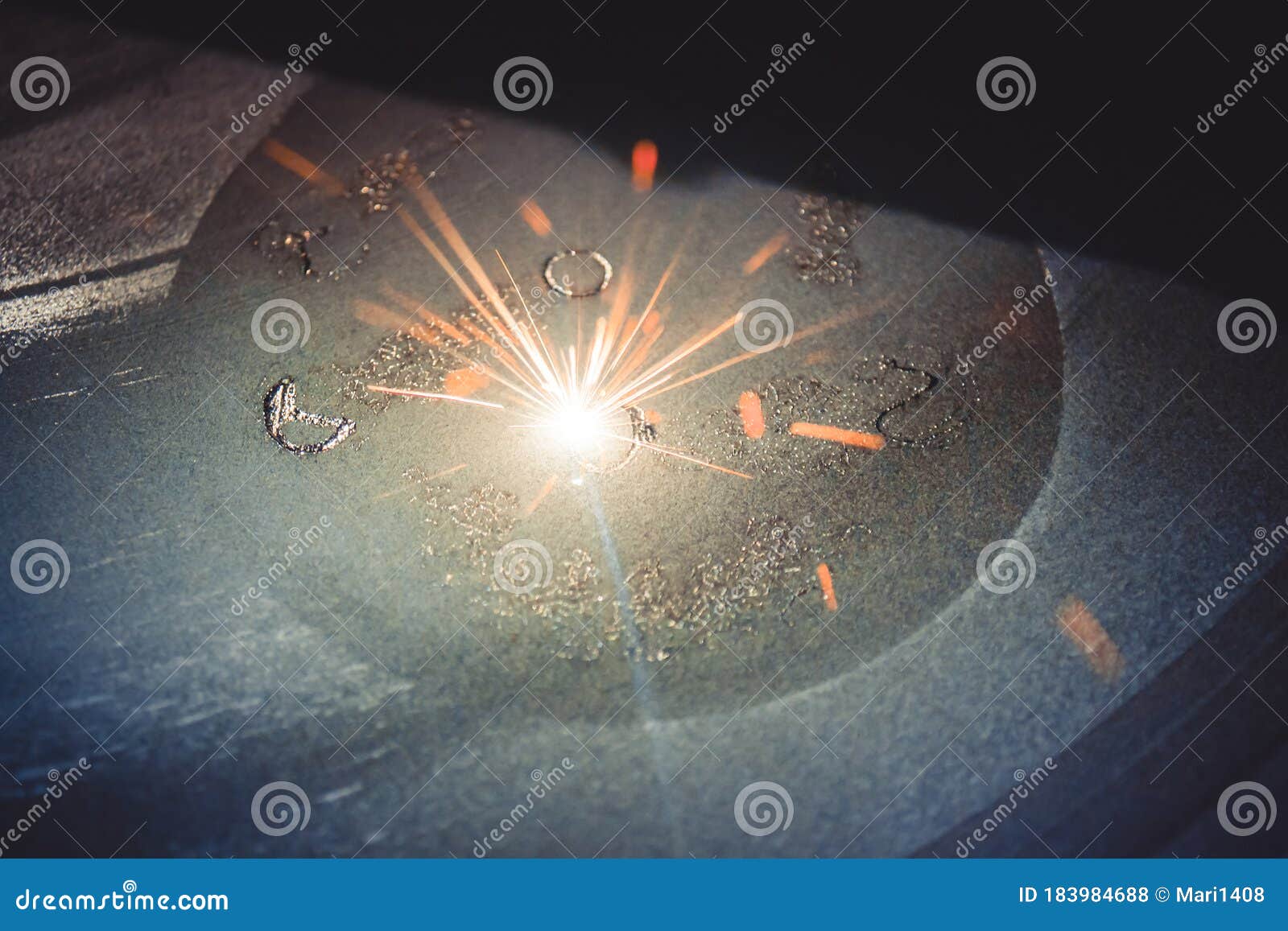 Laser Sintering Machine for Metal. 3D Printer Printing Metal. Stock ...