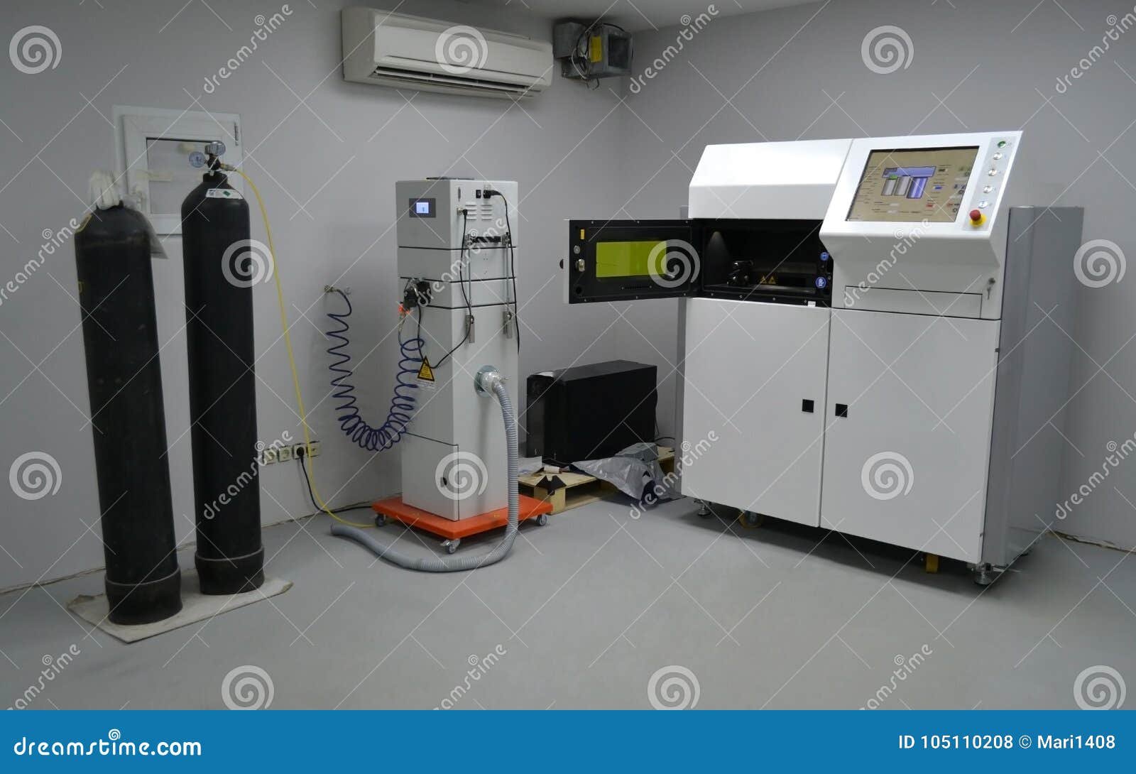 Open Working Chamber of a Laser Sintering Machine for Metal Stock Photo ...
