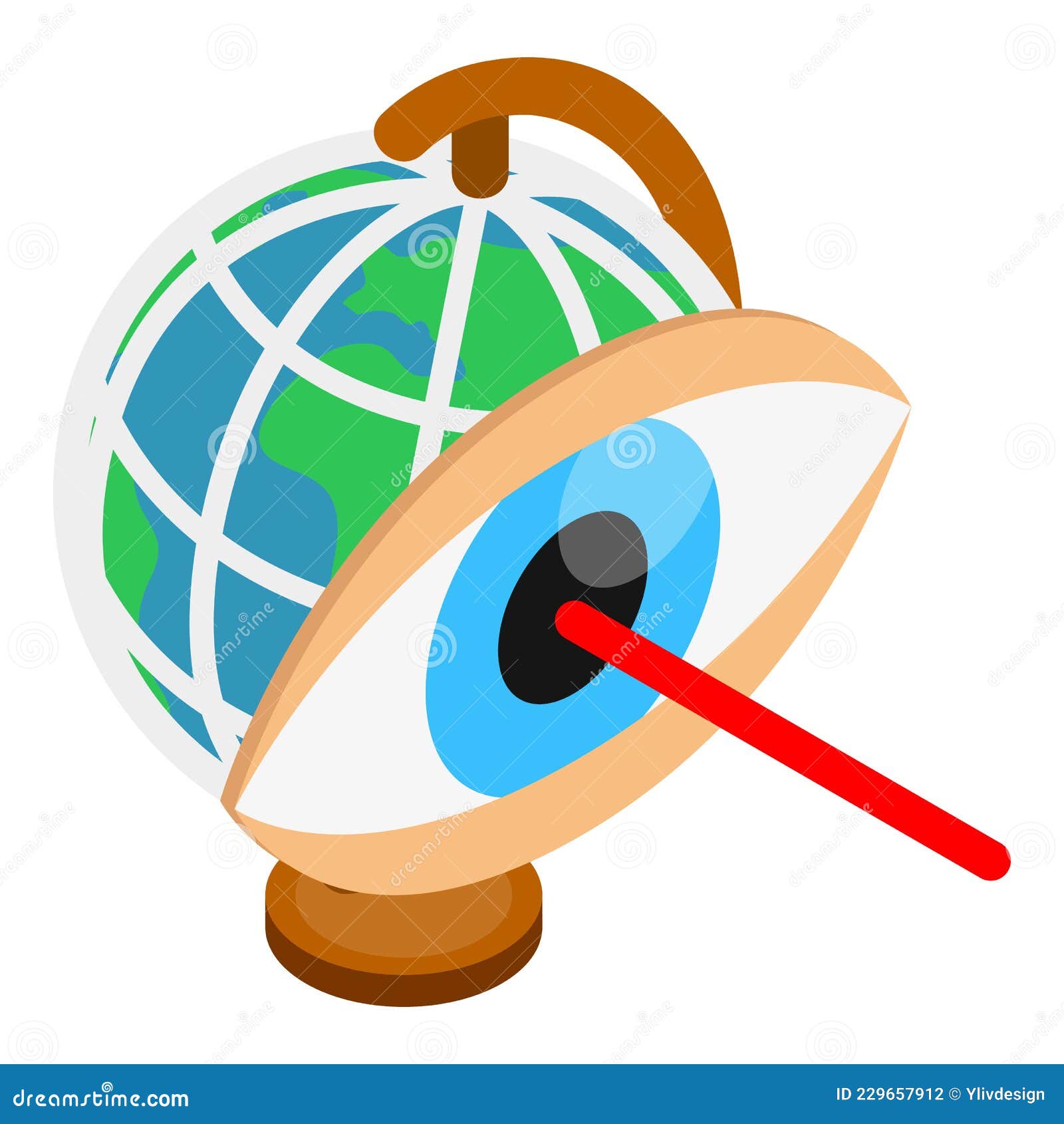 Laser Surgery Icon Isometric Vector. Globe Earth and Laser Beam in ...