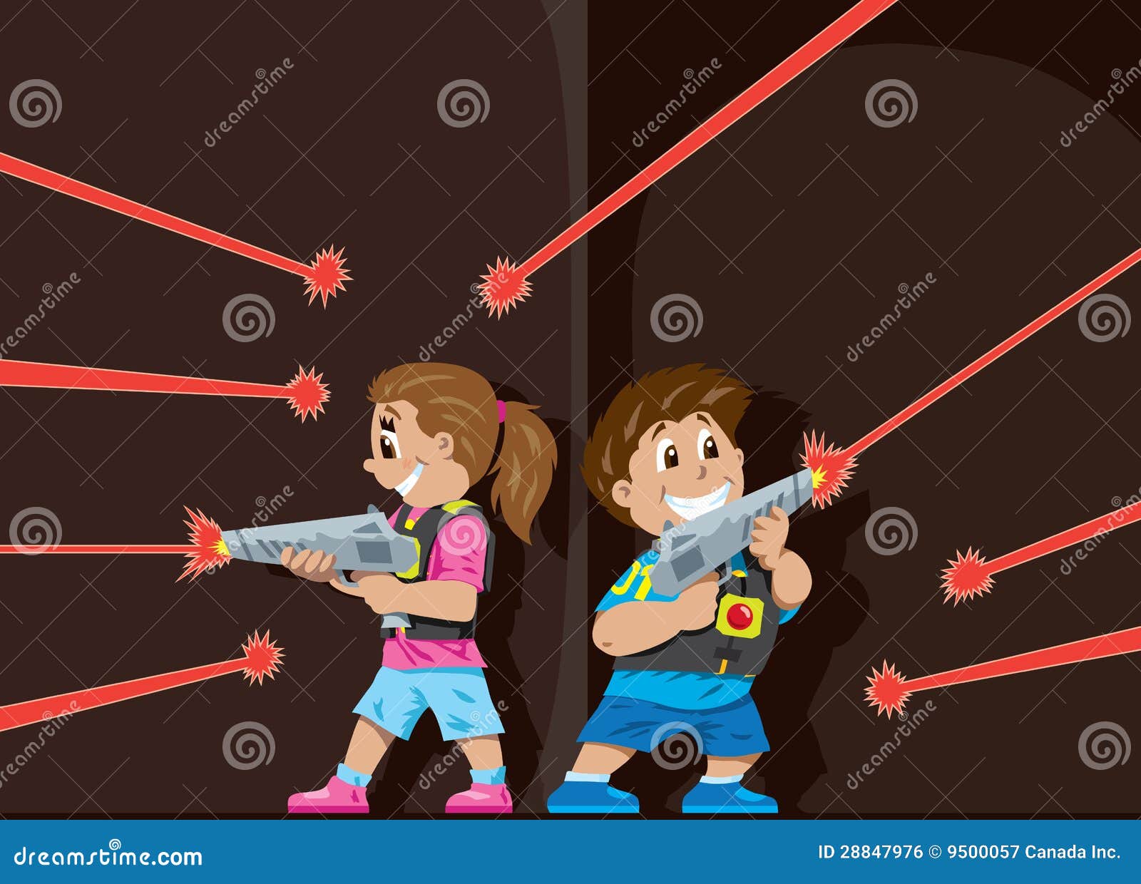 Laser Tag kids stock vector. Image of players, shooting - 28847976