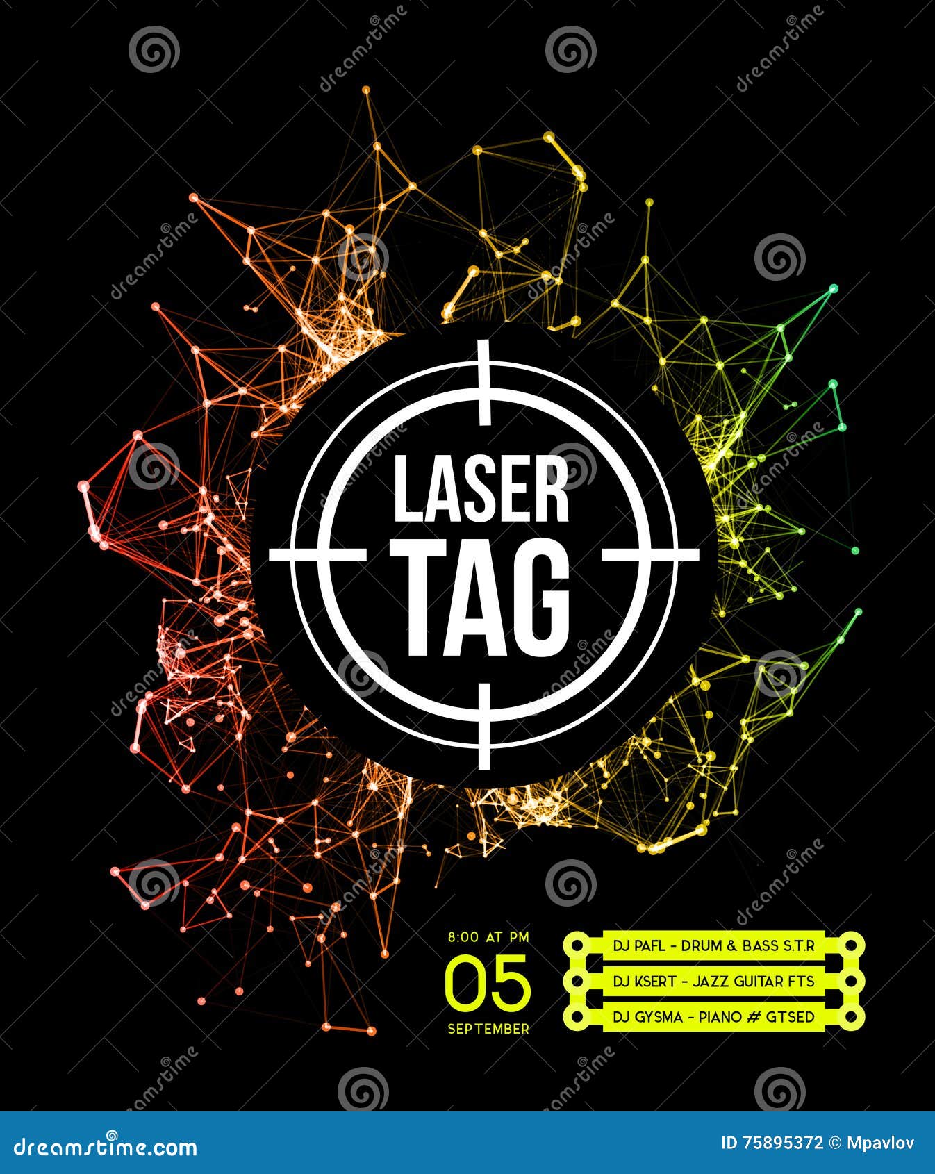 Laser Tag Target Game Poster Flyer. Vector Lasertag Banner For Fun ...