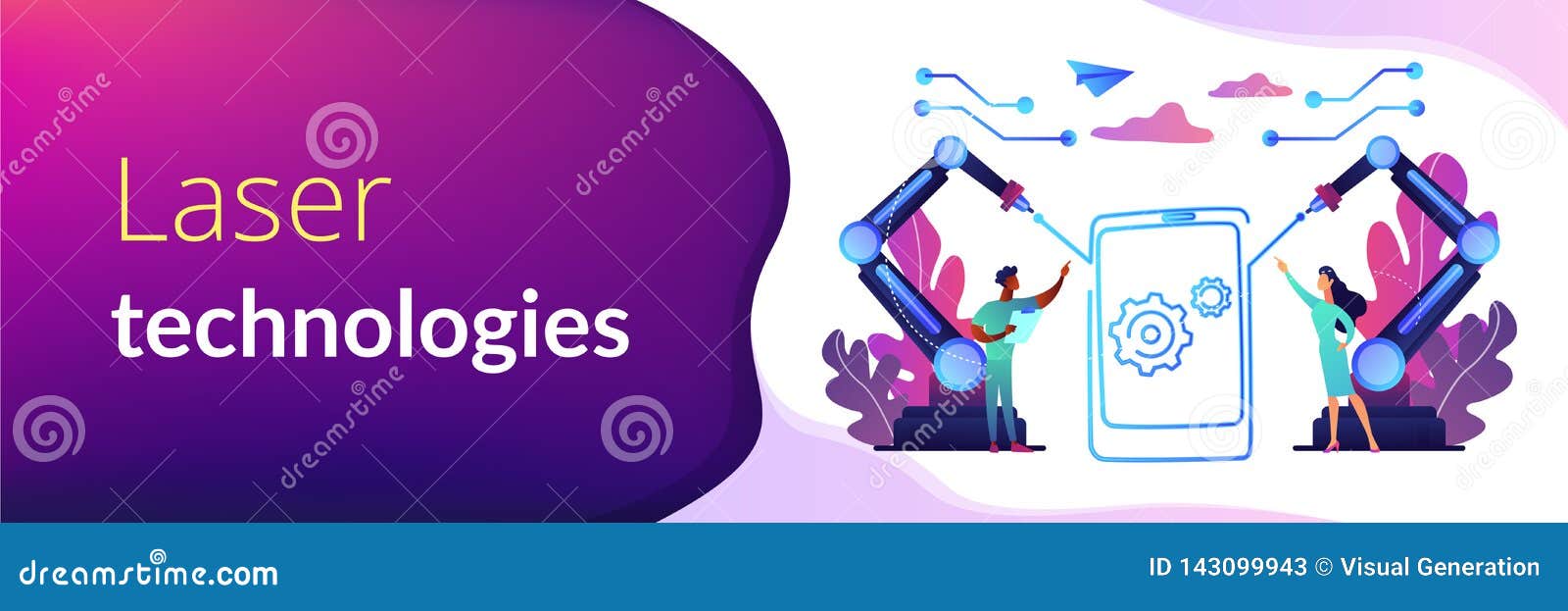 Laser Technologies Concept Banner Header. Stock Vector - Illustration ...