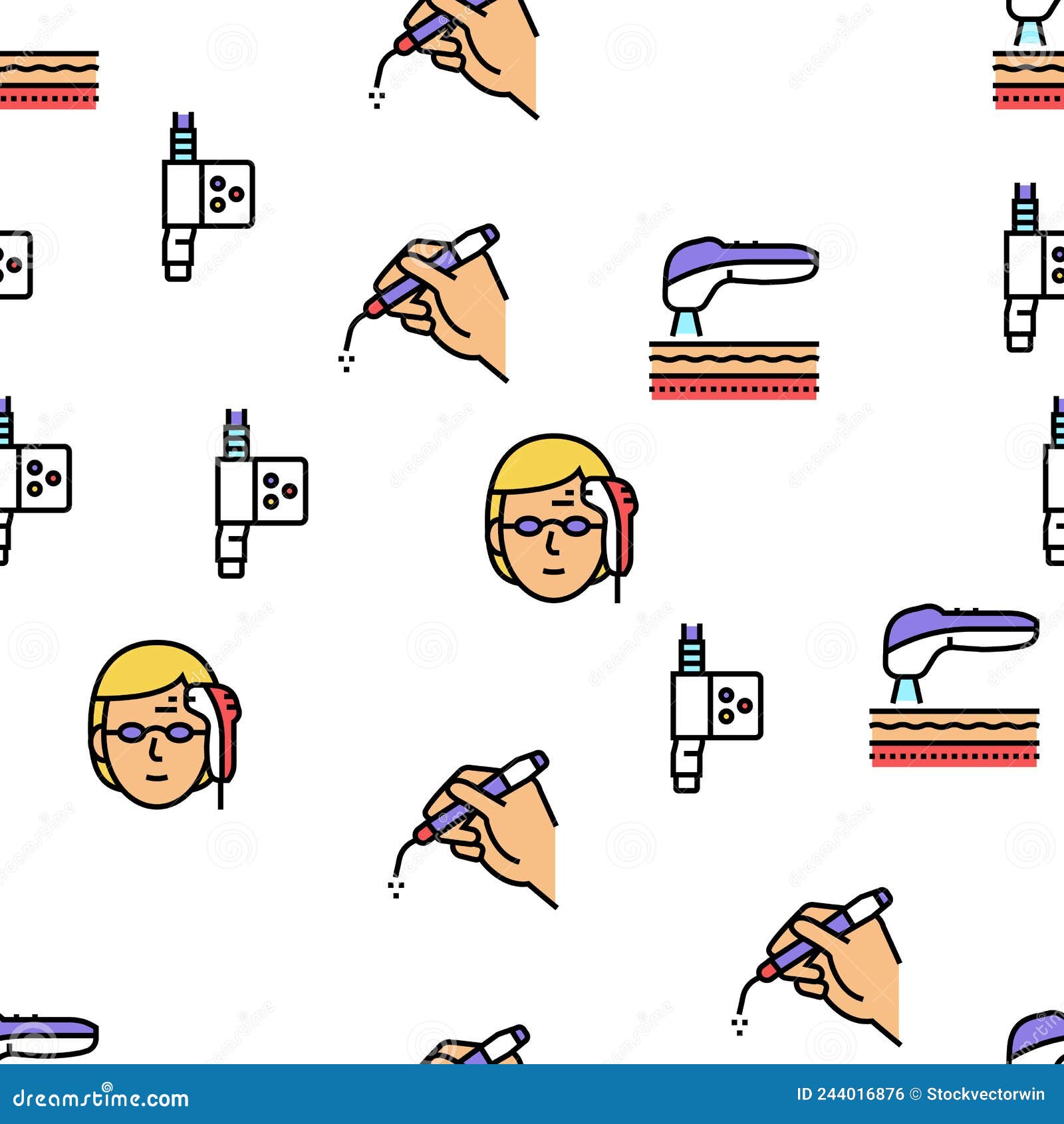 Laser Therapy Service Vector Seamless Pattern Stock Vector ...