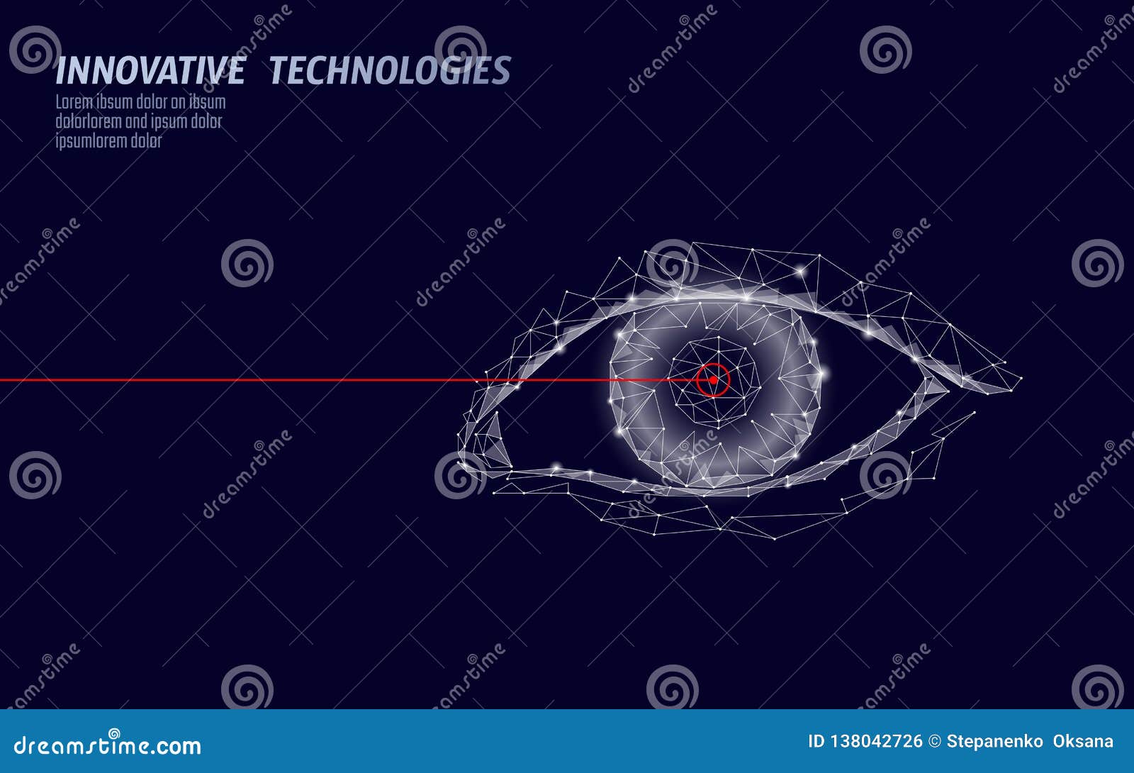 Laser Vision Correction 3D Medical Concept. Abstract Human Iris Modern ...