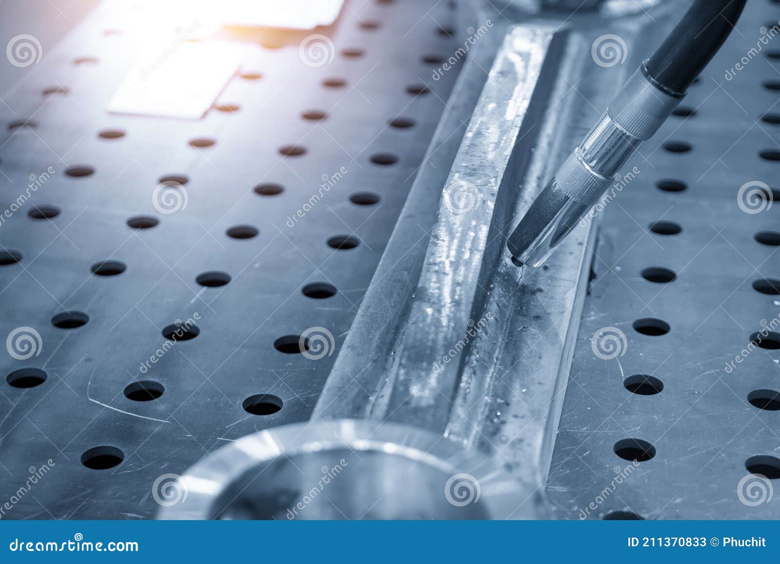 The Laser Welding Machine Control by Robotic System. Stock Image ...