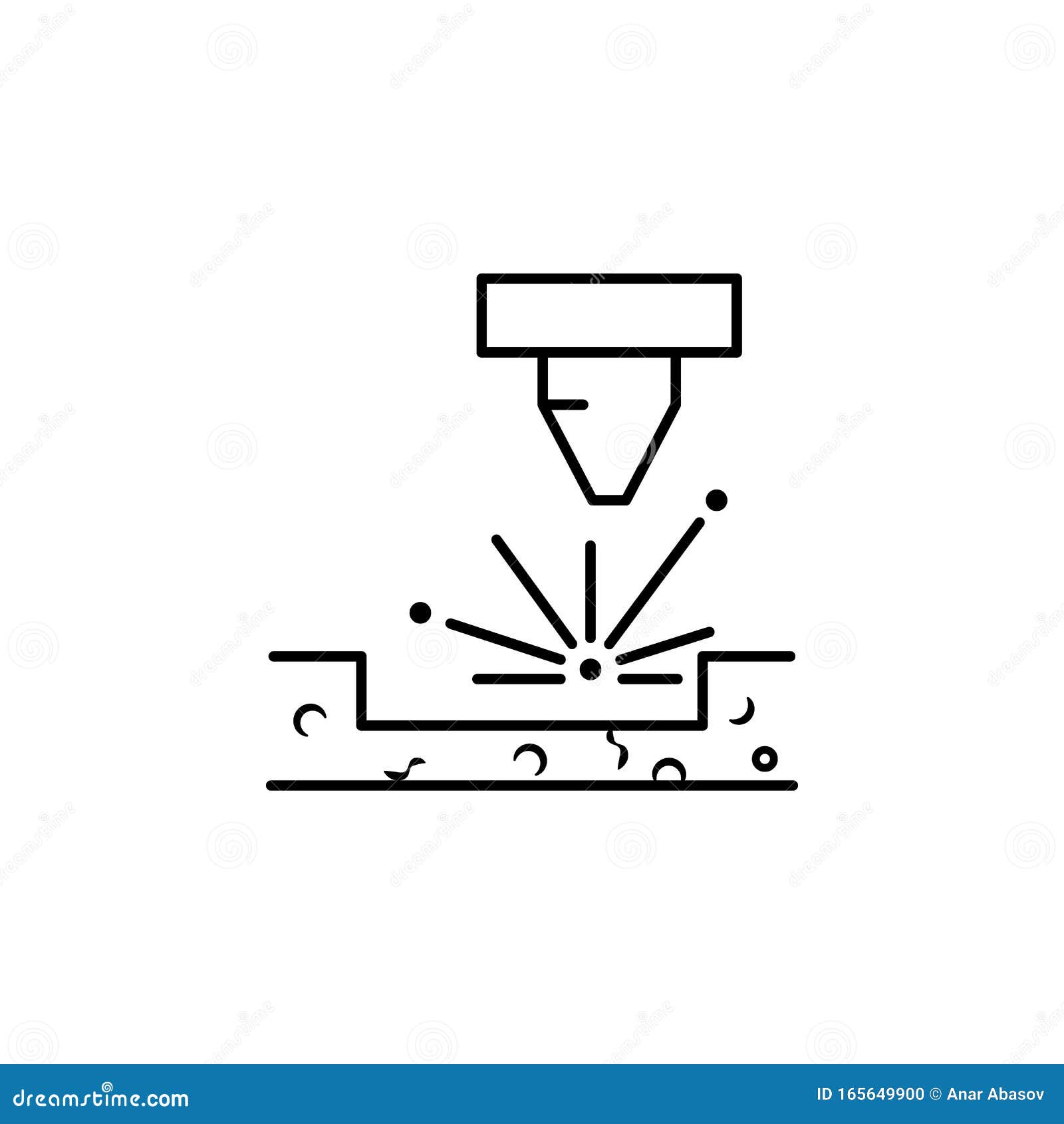 Laser Wood Cutting Icon. Element Of Laser Application In Production For ...