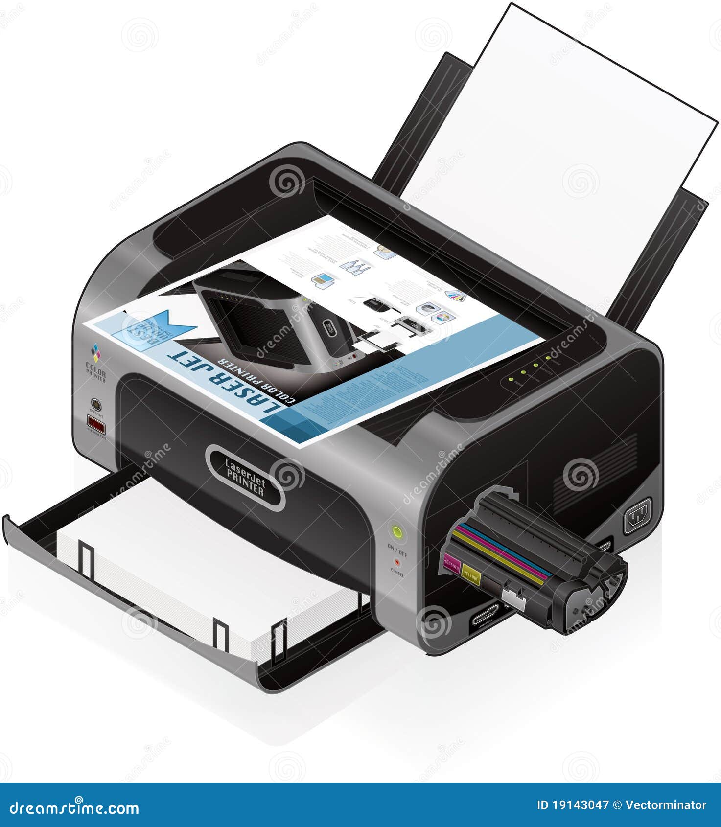 LaserJet Printer Cartoon Vector | CartoonDealer.com #18993919