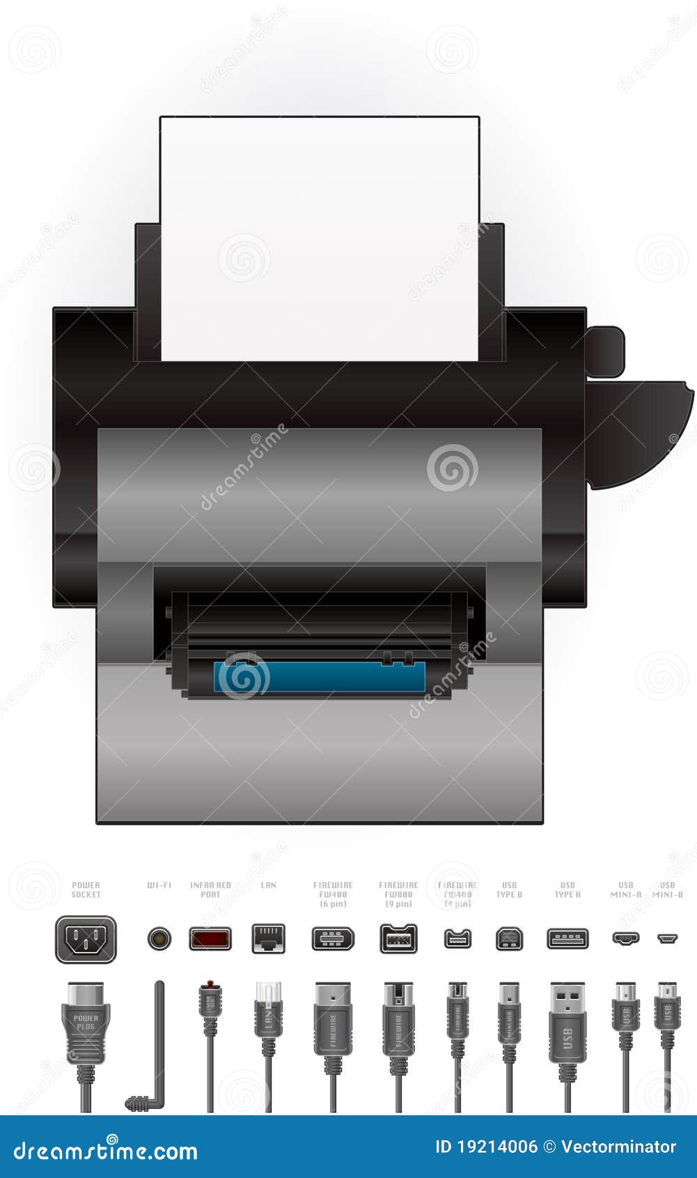 LaserJet Printer Cartoon Vector | CartoonDealer.com #18993919