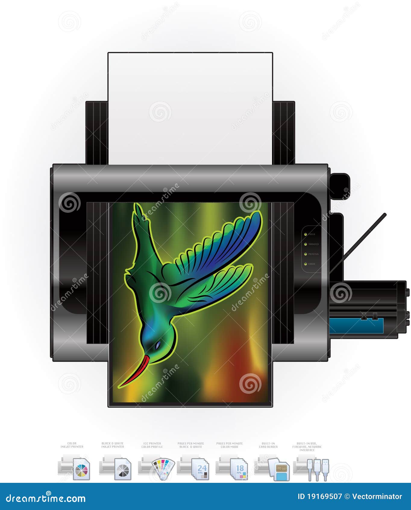 LaserJet Printer Cartoon Vector | CartoonDealer.com #18993919