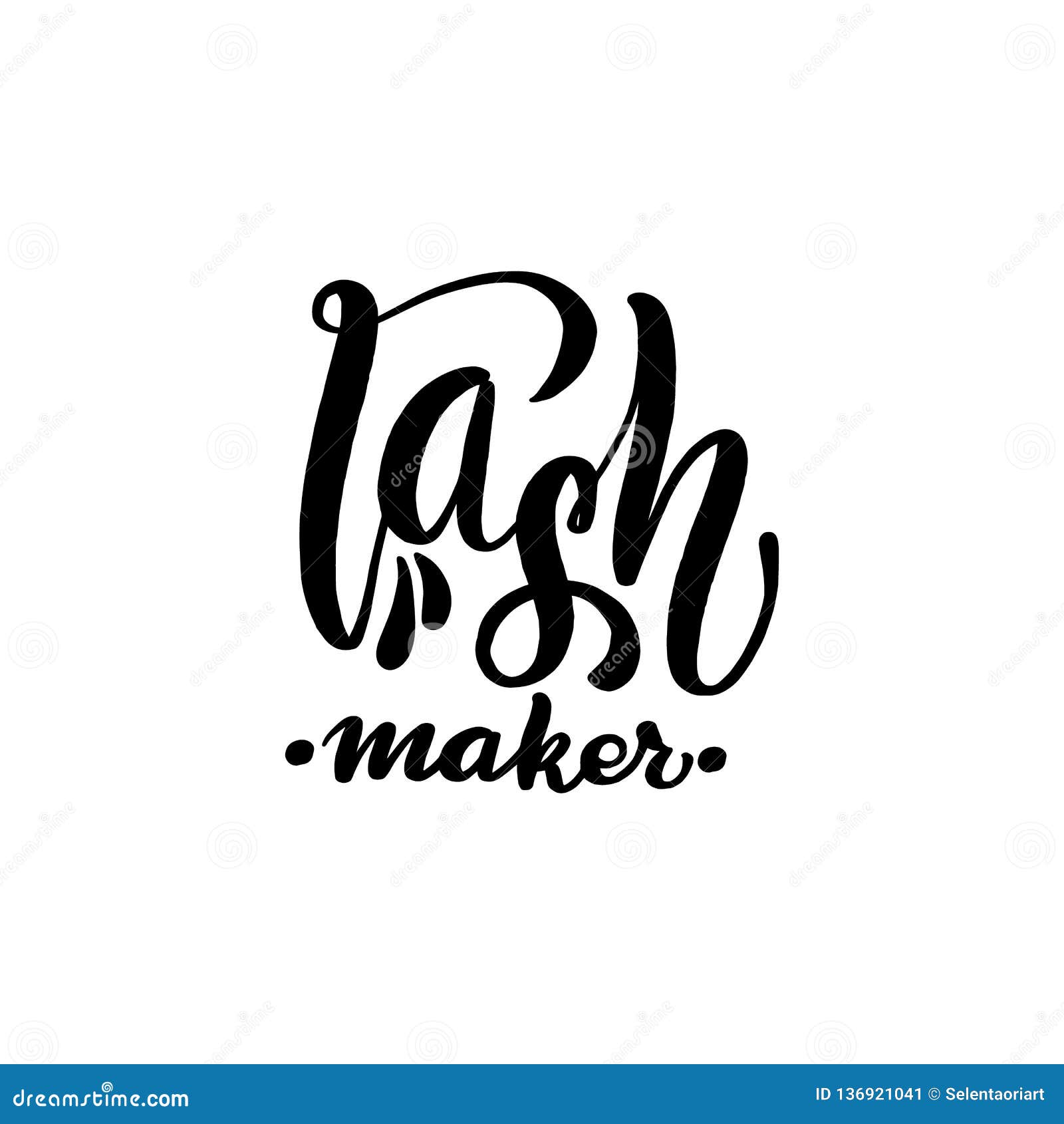 Lash Maker Lettering Card. Typographic Stock Vector - Illustration of ...