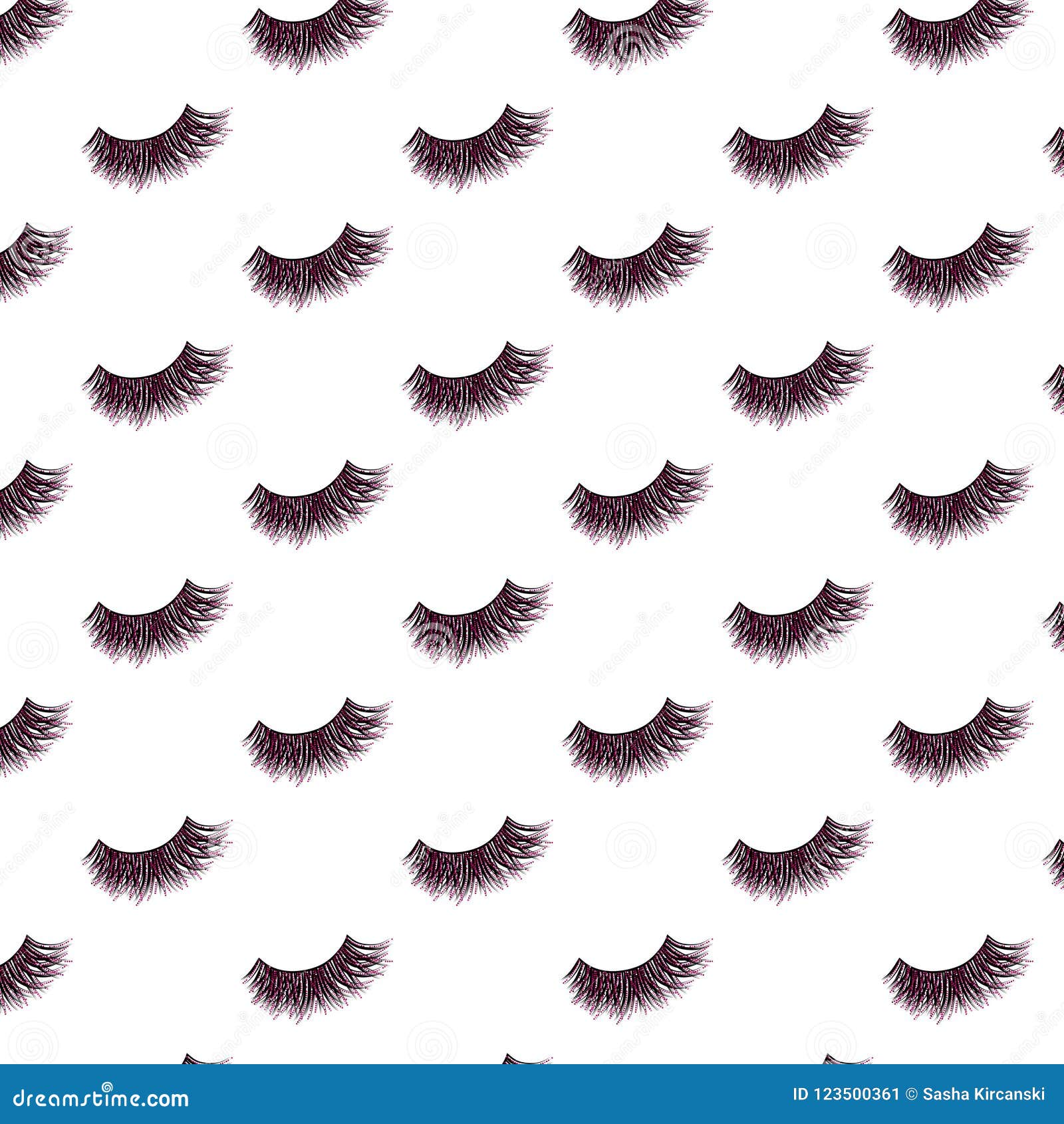 Lashes Vector Pattern with Pink Glitter Effect Stock Vector ...