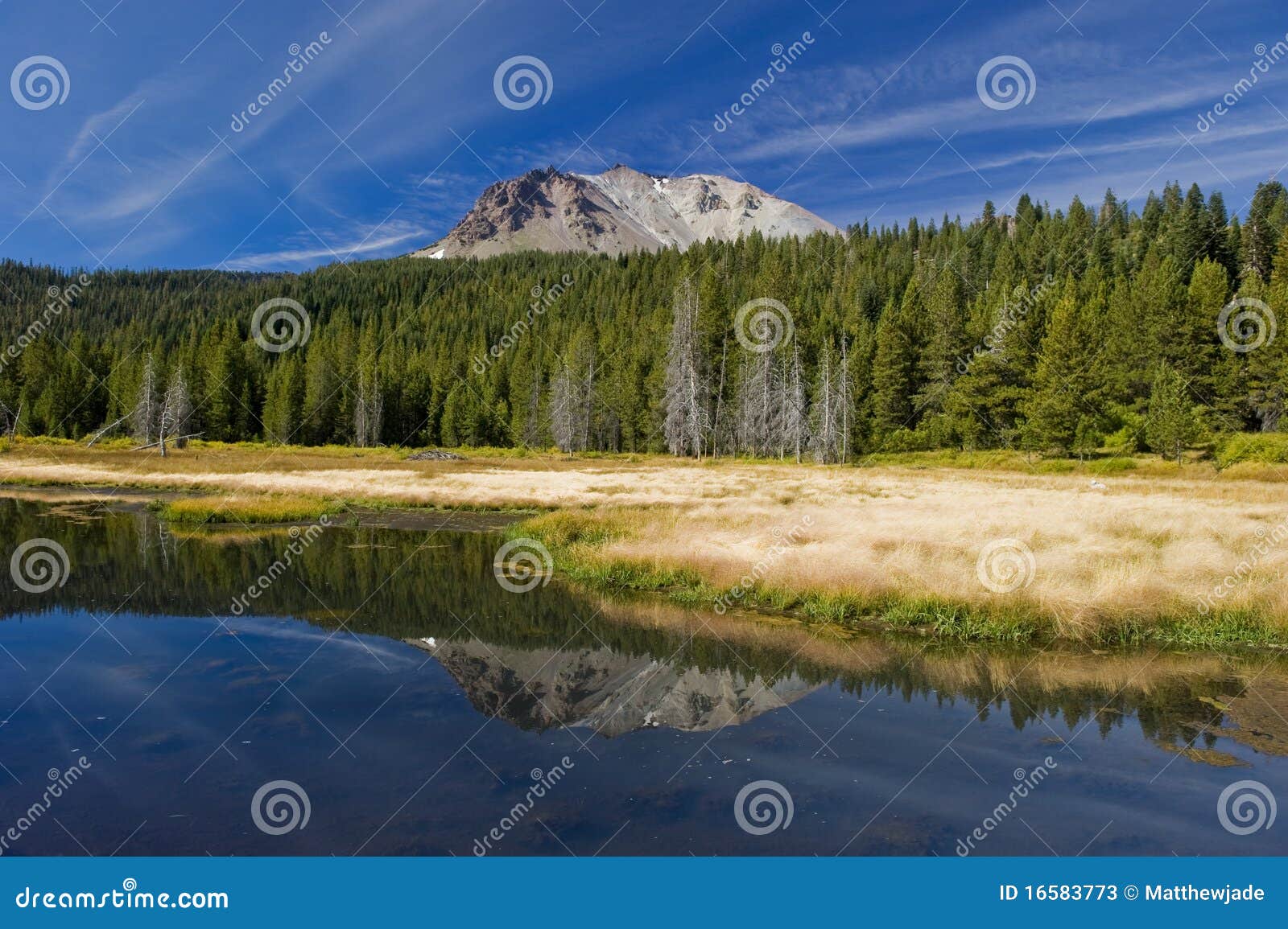 Lassen Volcano Reflections at the Lassen Volcano Stock Image - Image of ...