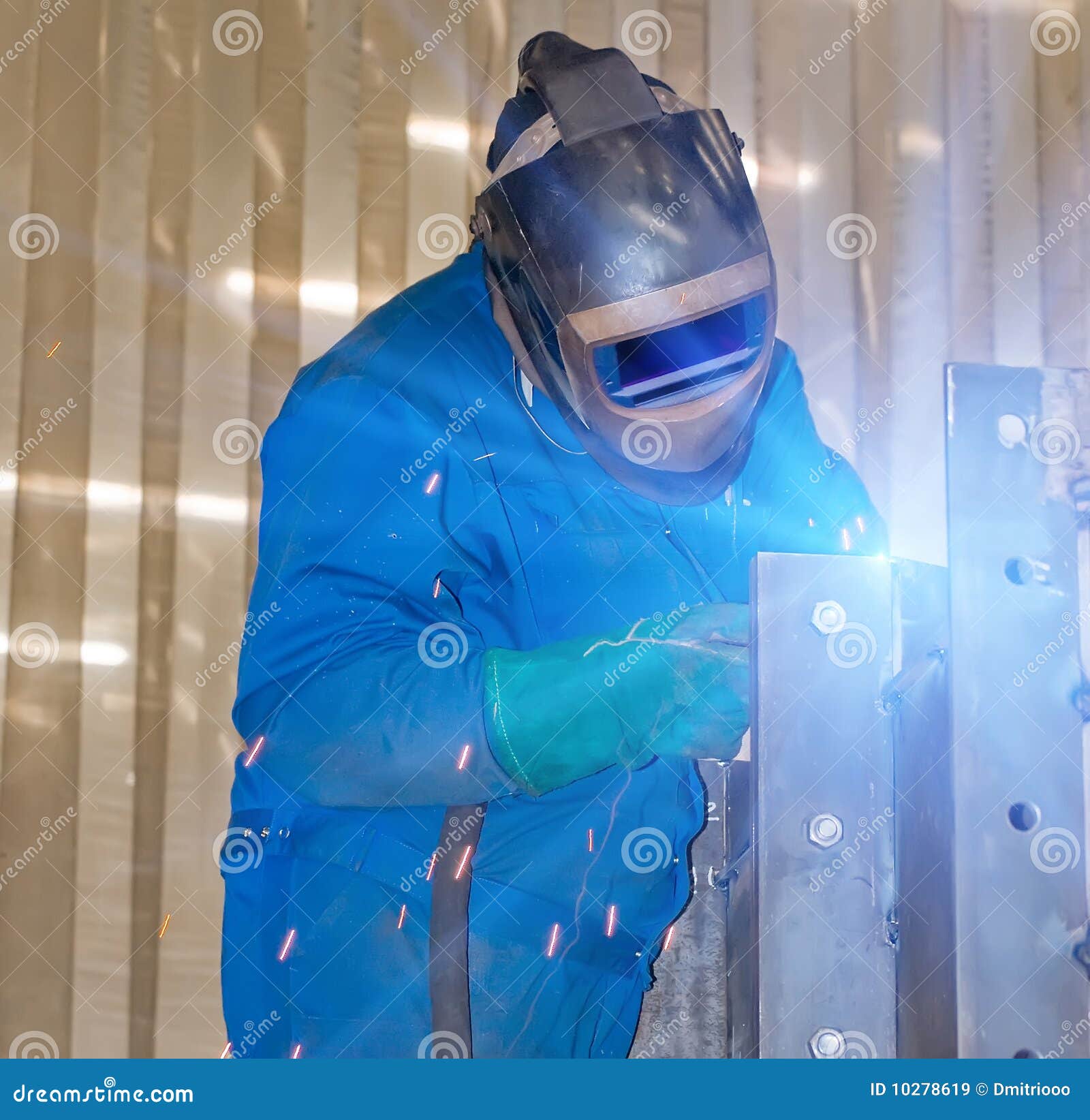 Lasser op het werk. stock afbeelding. Image of arbeidster - 10278619