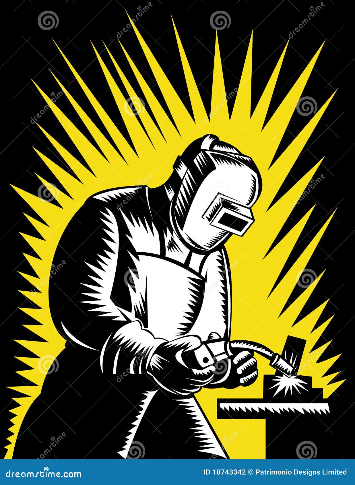 Lasser op het werk stock illustratie. Illustration of lasser - 10743342